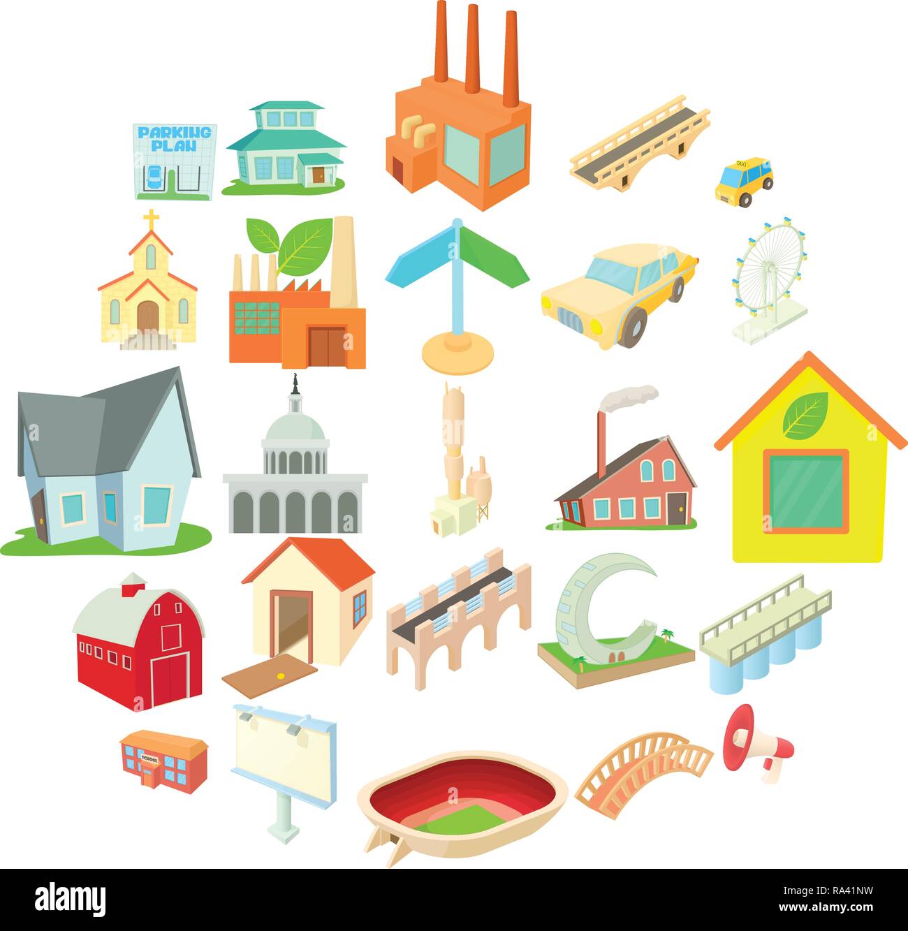 Remote location icons set, cartoon style Stock Vector Image & Art - Alamy