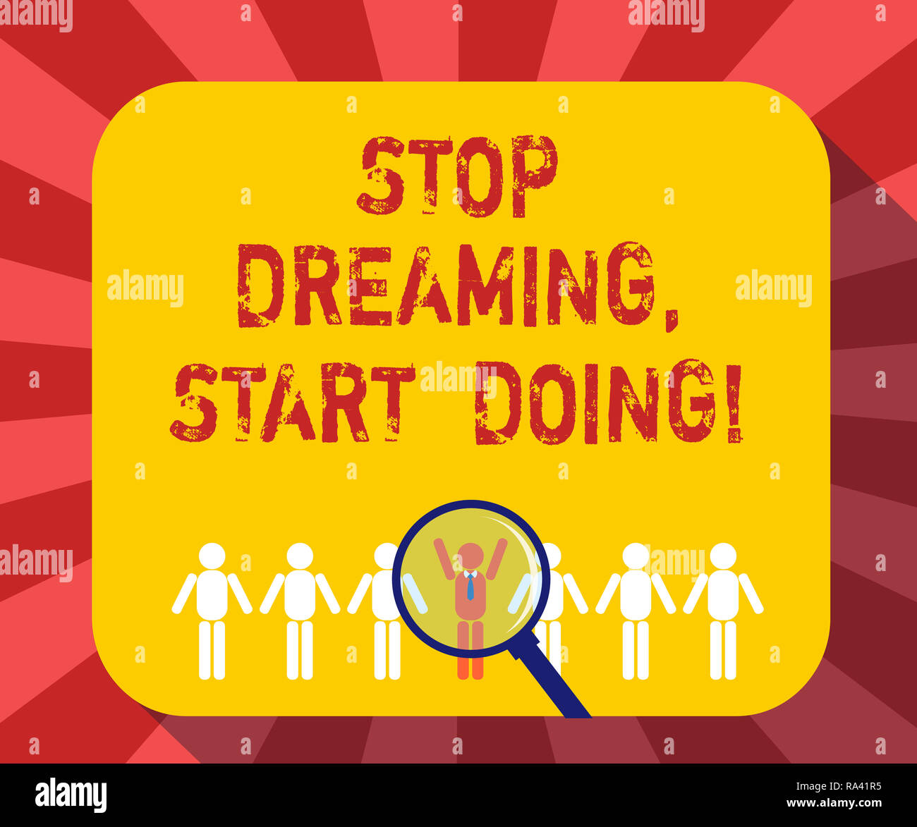 Conceptual hand writing showing Stop Dreaming Start Doing. Business ...