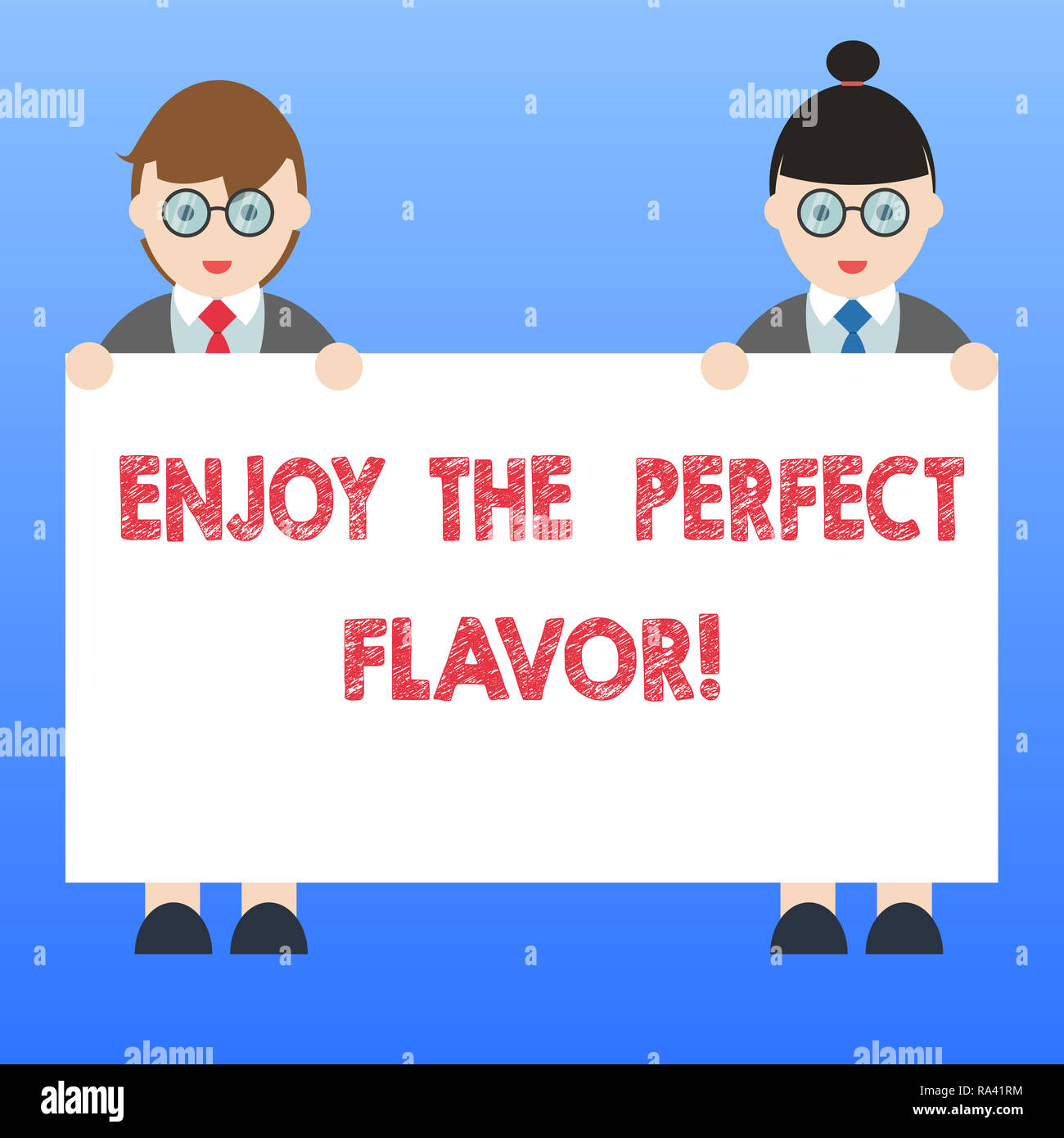 Handwriting text Enjoy The Perfect Flavor. Concept meaning Taste the ...
