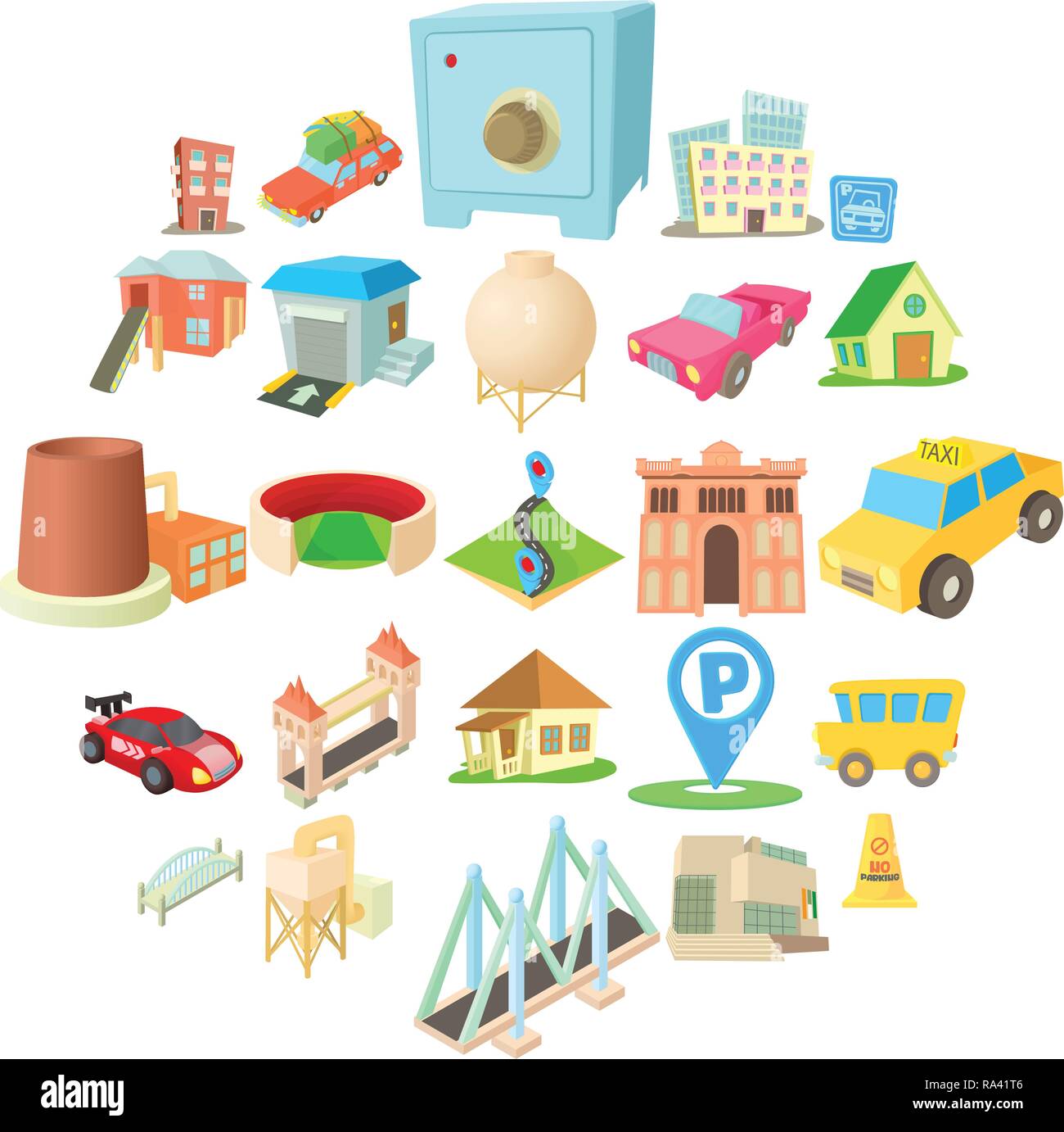 Vast city icons set, cartoon style Stock Vector Image & Art - Alamy