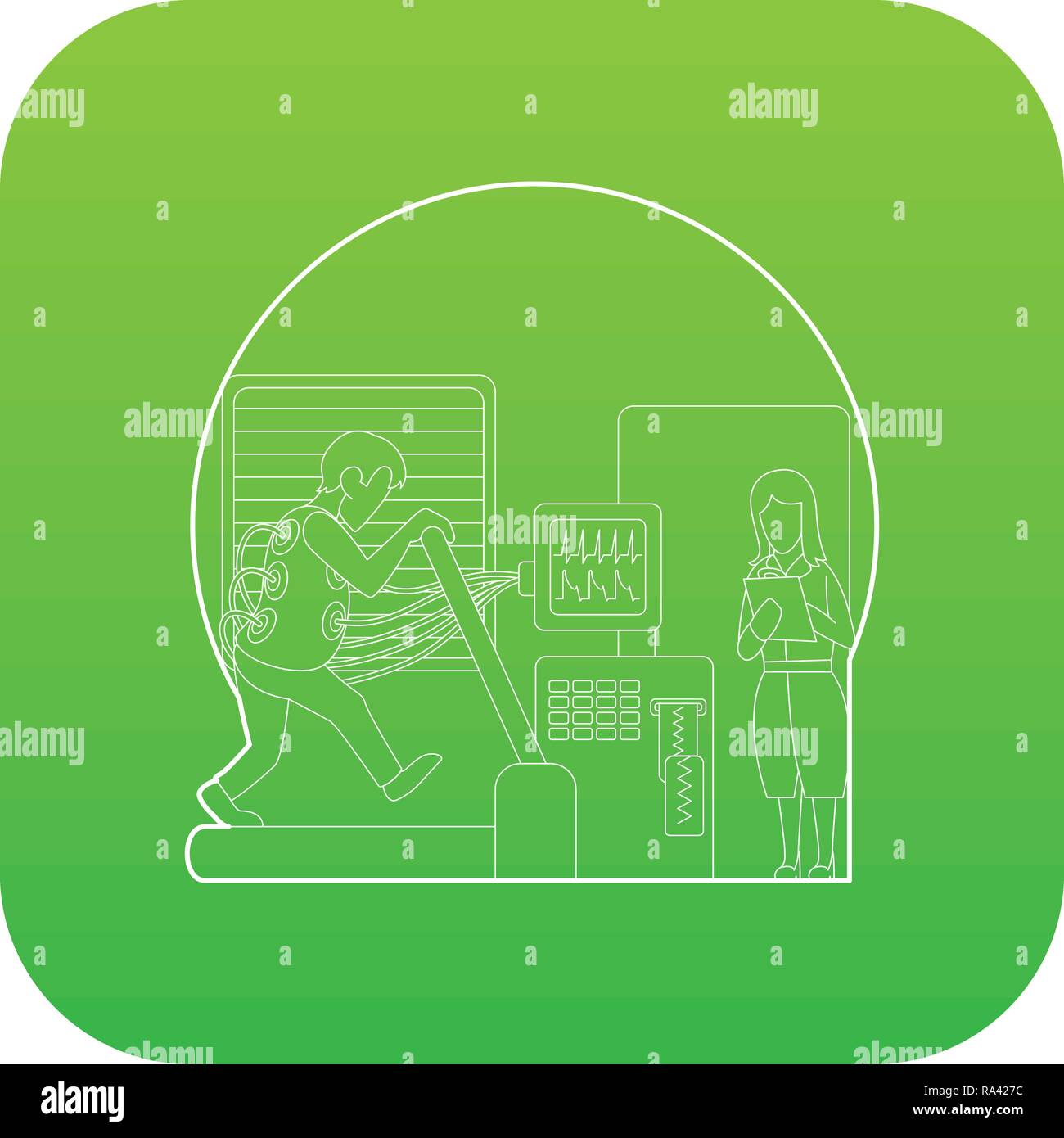 Medical testing person on treadmill concept Stock Vector Image & Art ...