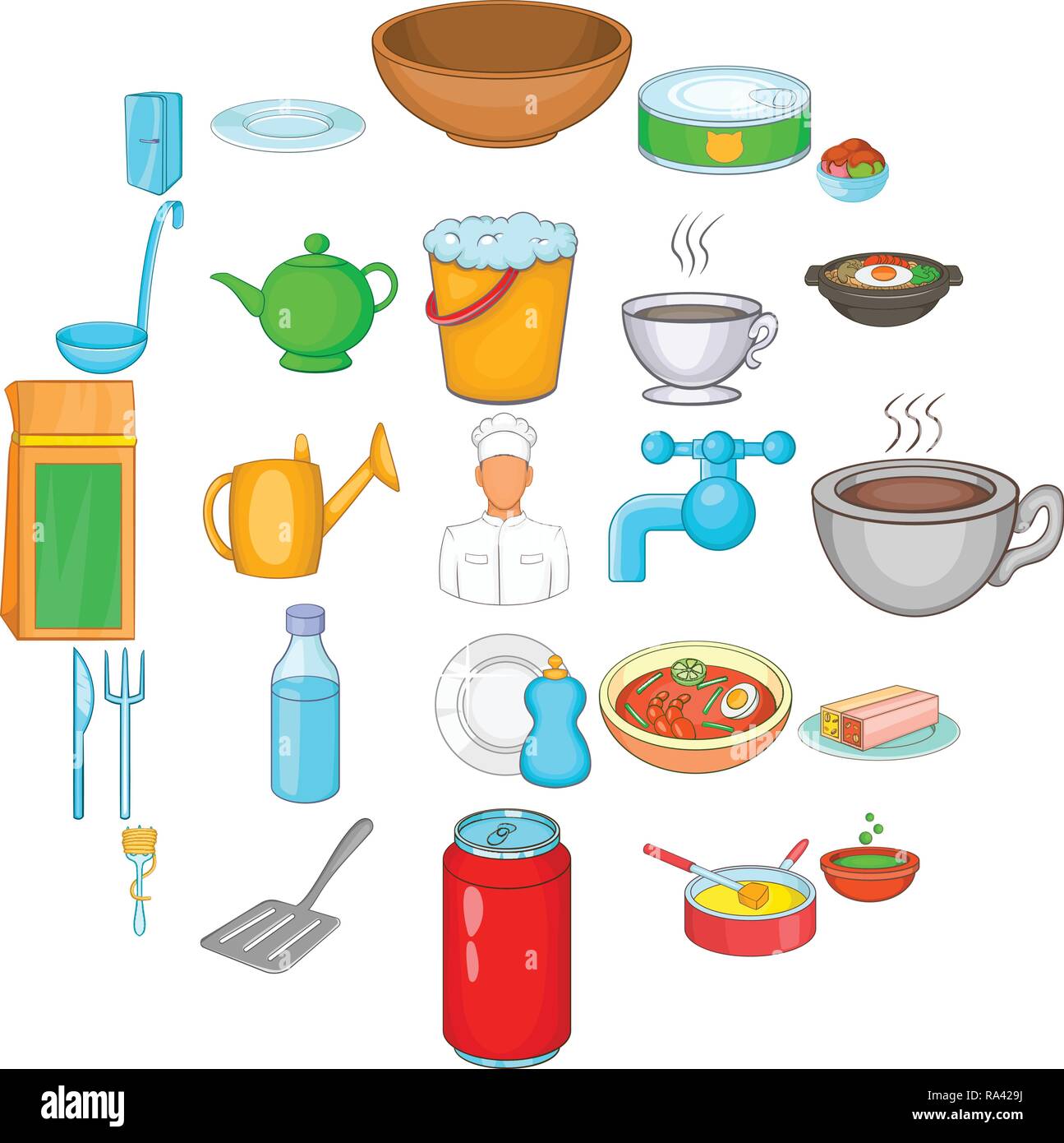Cuisine icons set, cartoon style Stock Vector Image & Art - Alamy