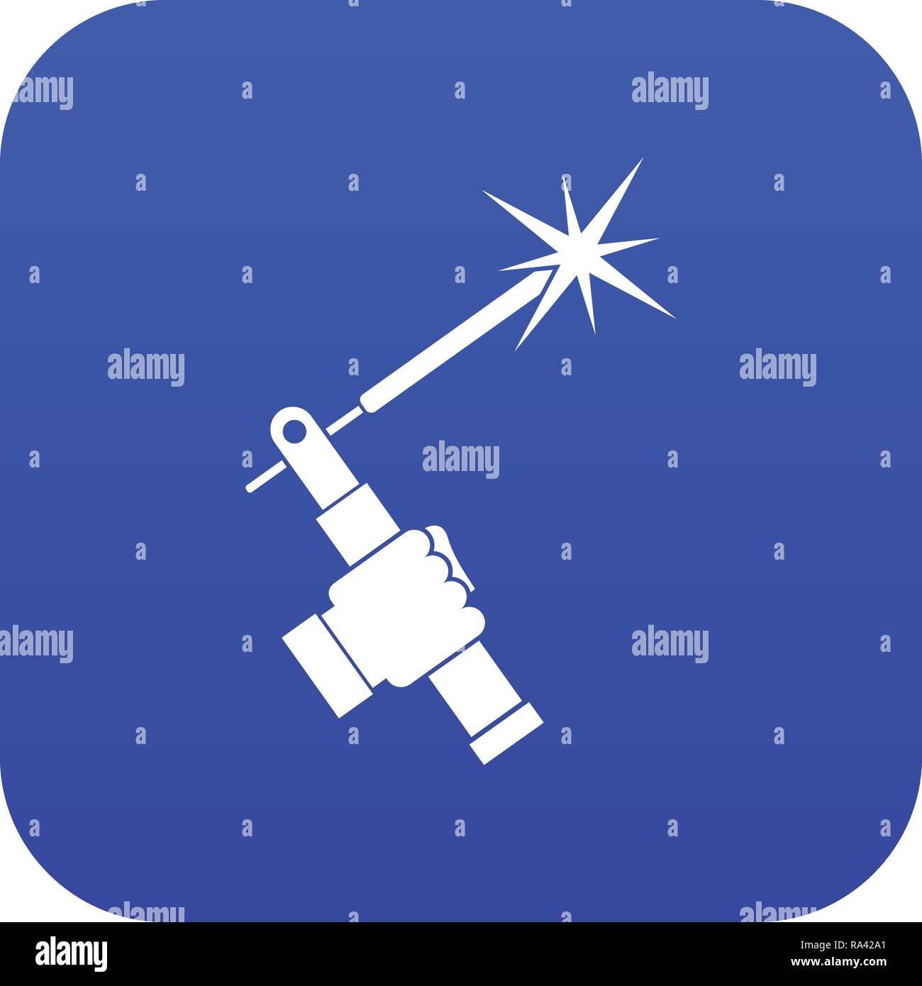 Mig welding torch in hand icon digital blue Stock Vector Image & Art ...