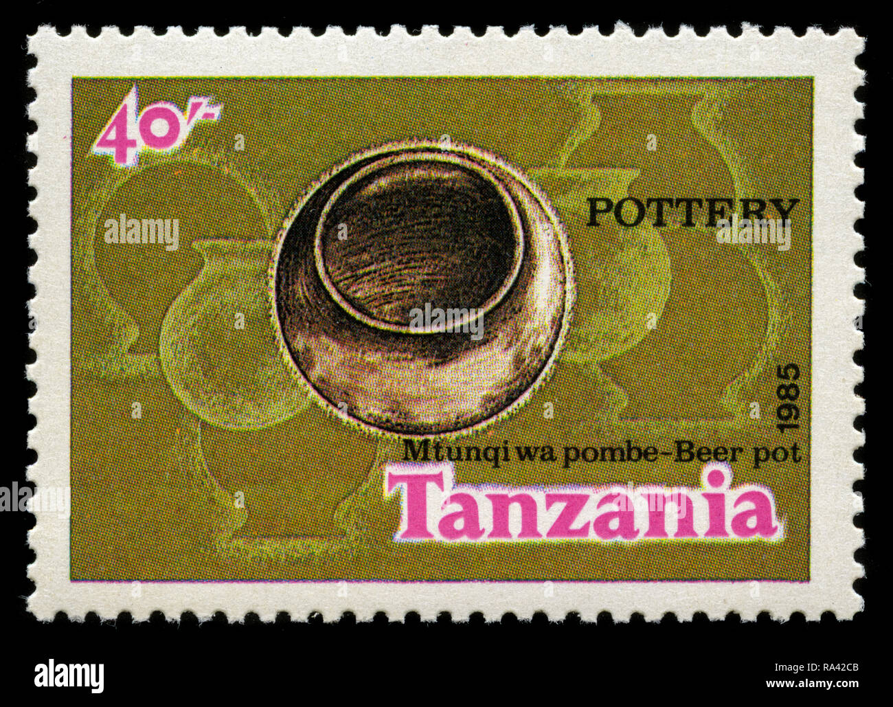 Postage stamp from Tanzania in the Pottery series issued in 1985 Stock ...
