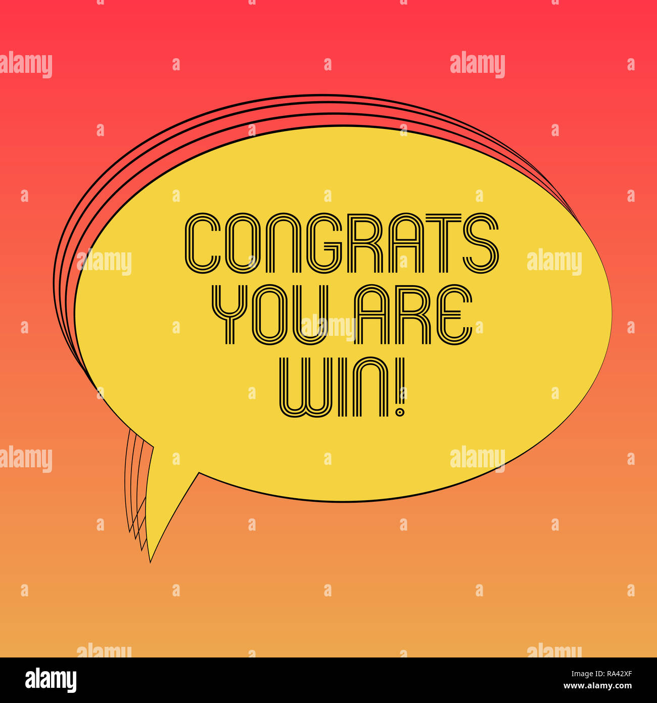 Conceptual hand writing showing Congrats You Are Win. Business photo ...