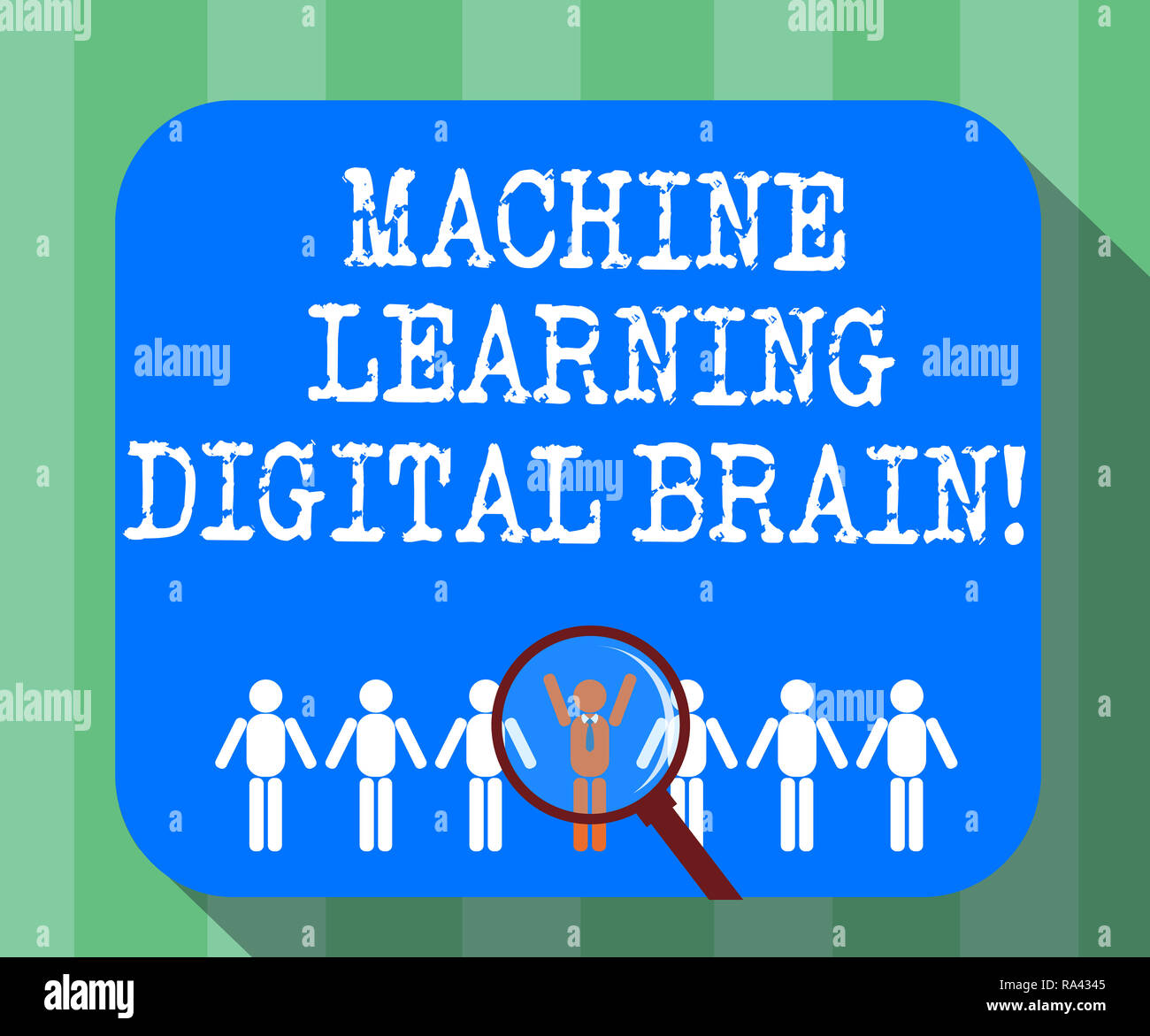Handwriting text Machine Learning Digital Brain. Concept meaning ...