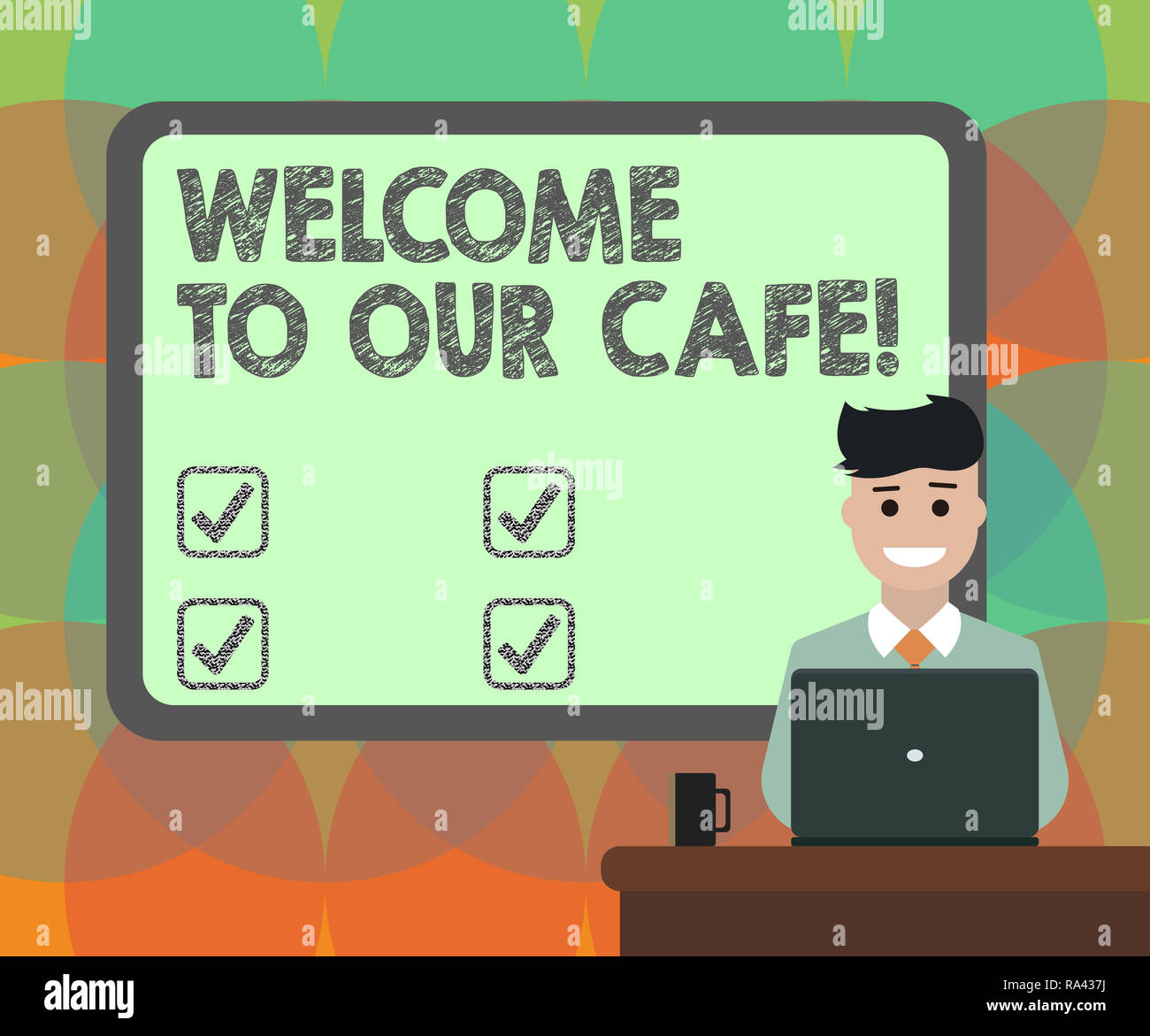 Word writing text Welcome To Our Cafe. Business concept for Greeting ...