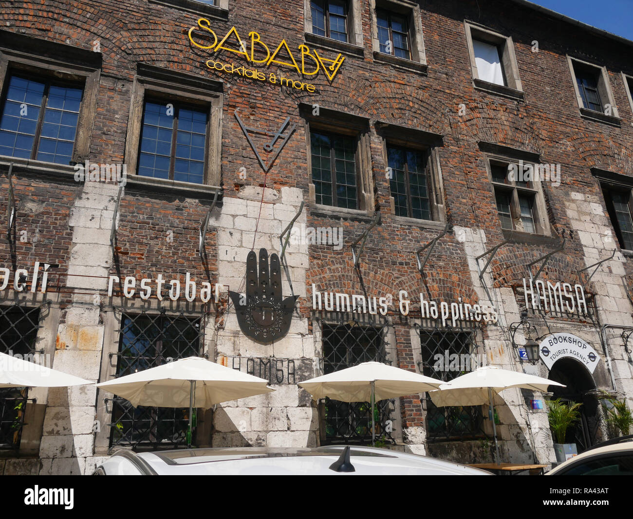 Krakow, Poland, Menu written on Restaurant in the Kazimierz District ...