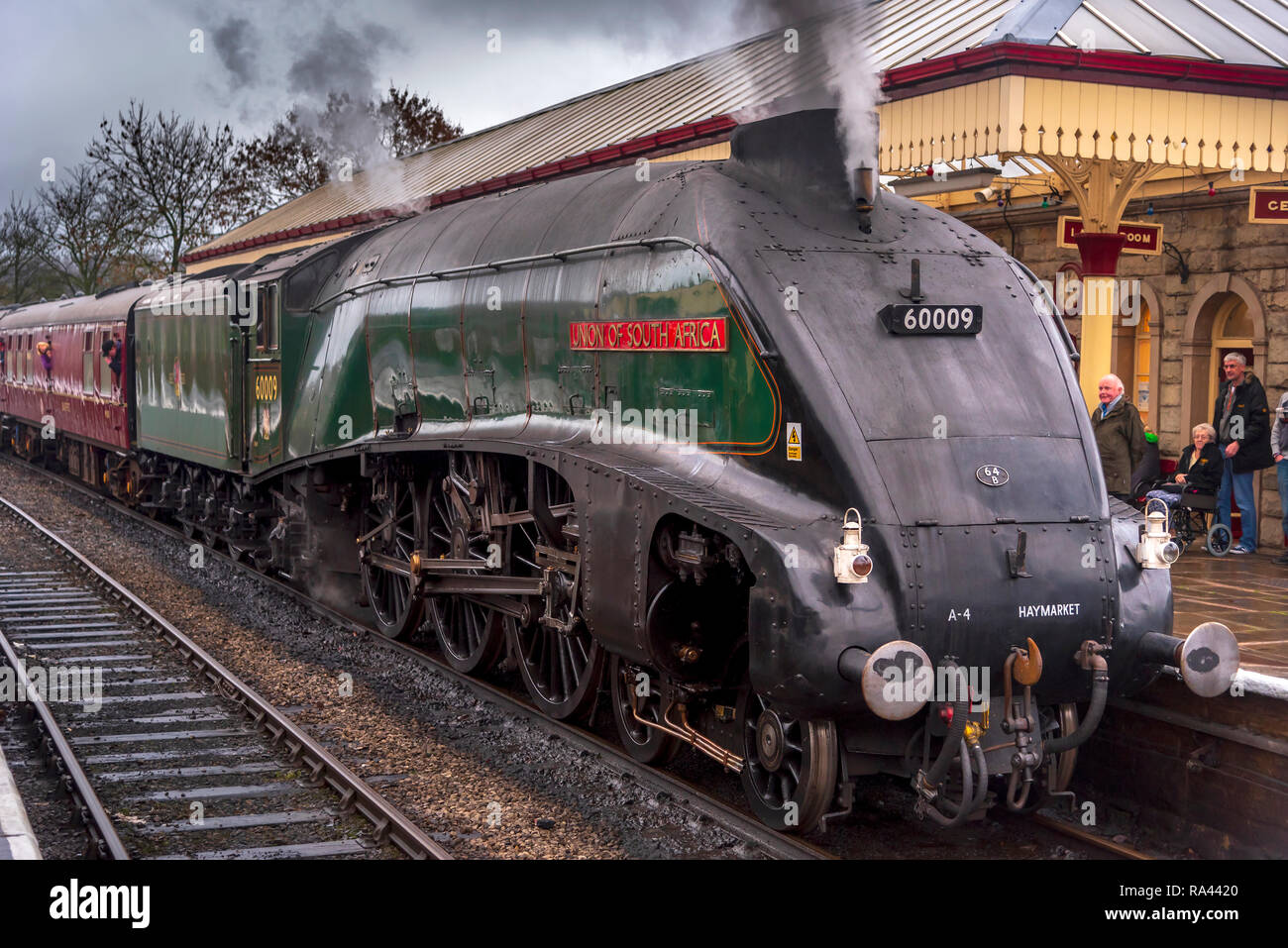 A4 Pacific heritage steam locomotive The Union of South Africa. Winter ...