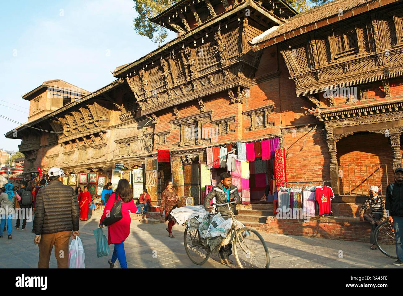 Newari woodcarving on buildings, Durbar Square, Old Town, Kathmandu ...
