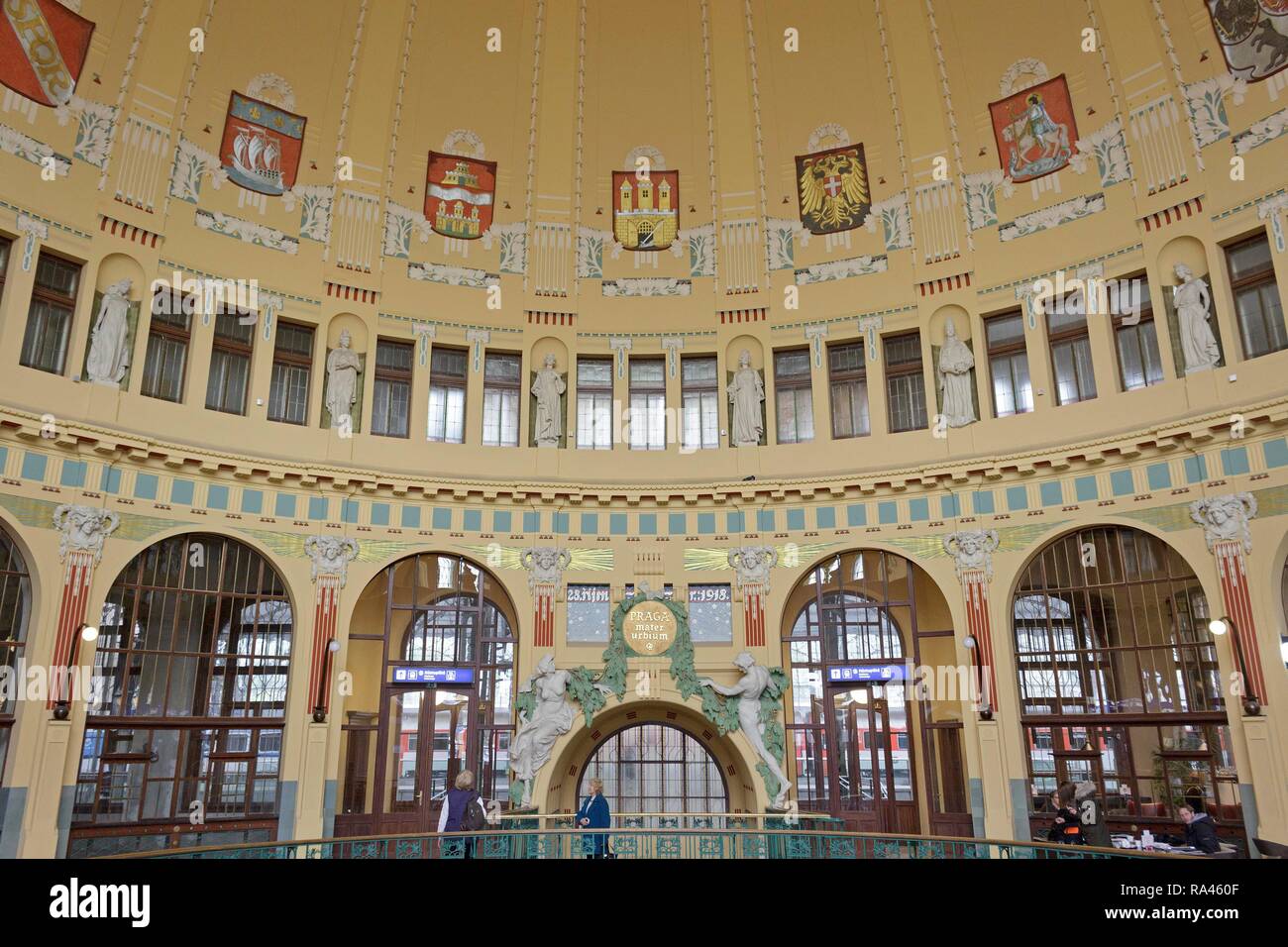 Concourse, Art Nouveau, Central Station, Prague, Czech Republic Stock ...