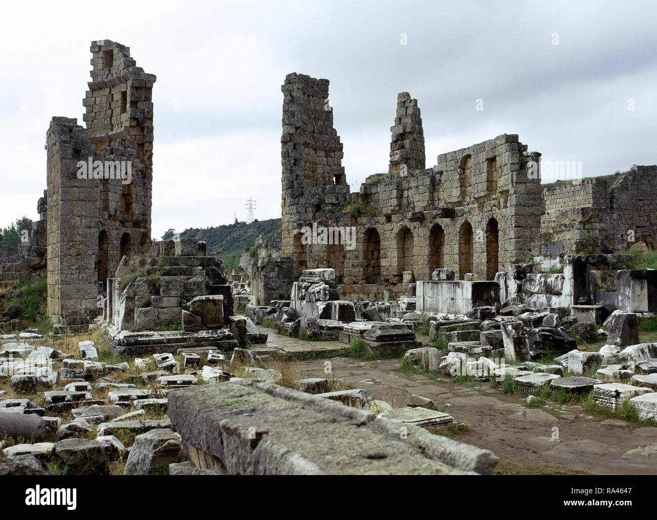 Turkey. Perge. Hellenistic Gate with round towers and honorary ...