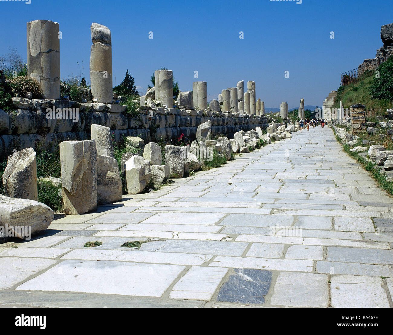 Turkey. Ancient city of Ephesus. Marble Road. Built in the 1st century ...