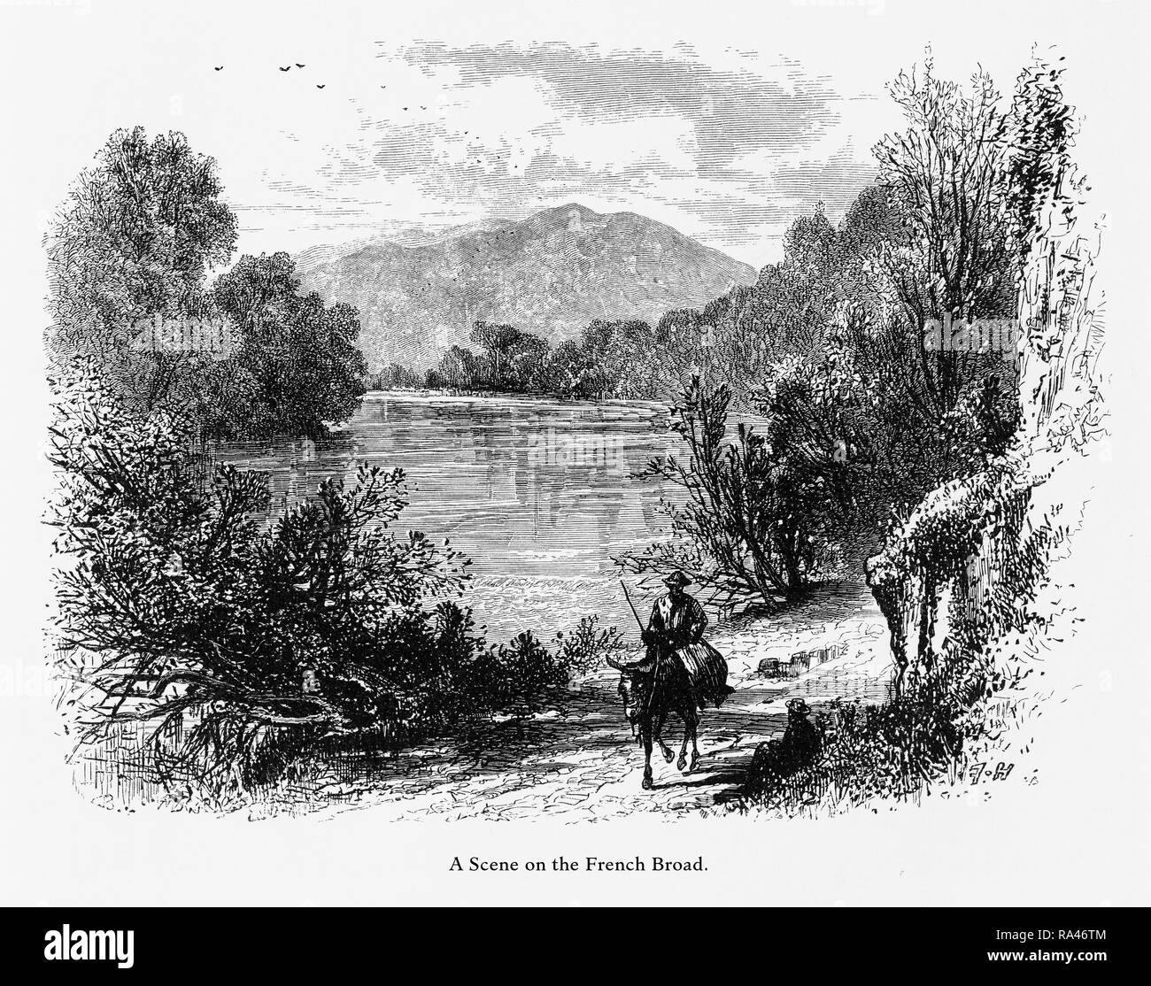 Scene on the French Broad River, North Carolina, United States ...