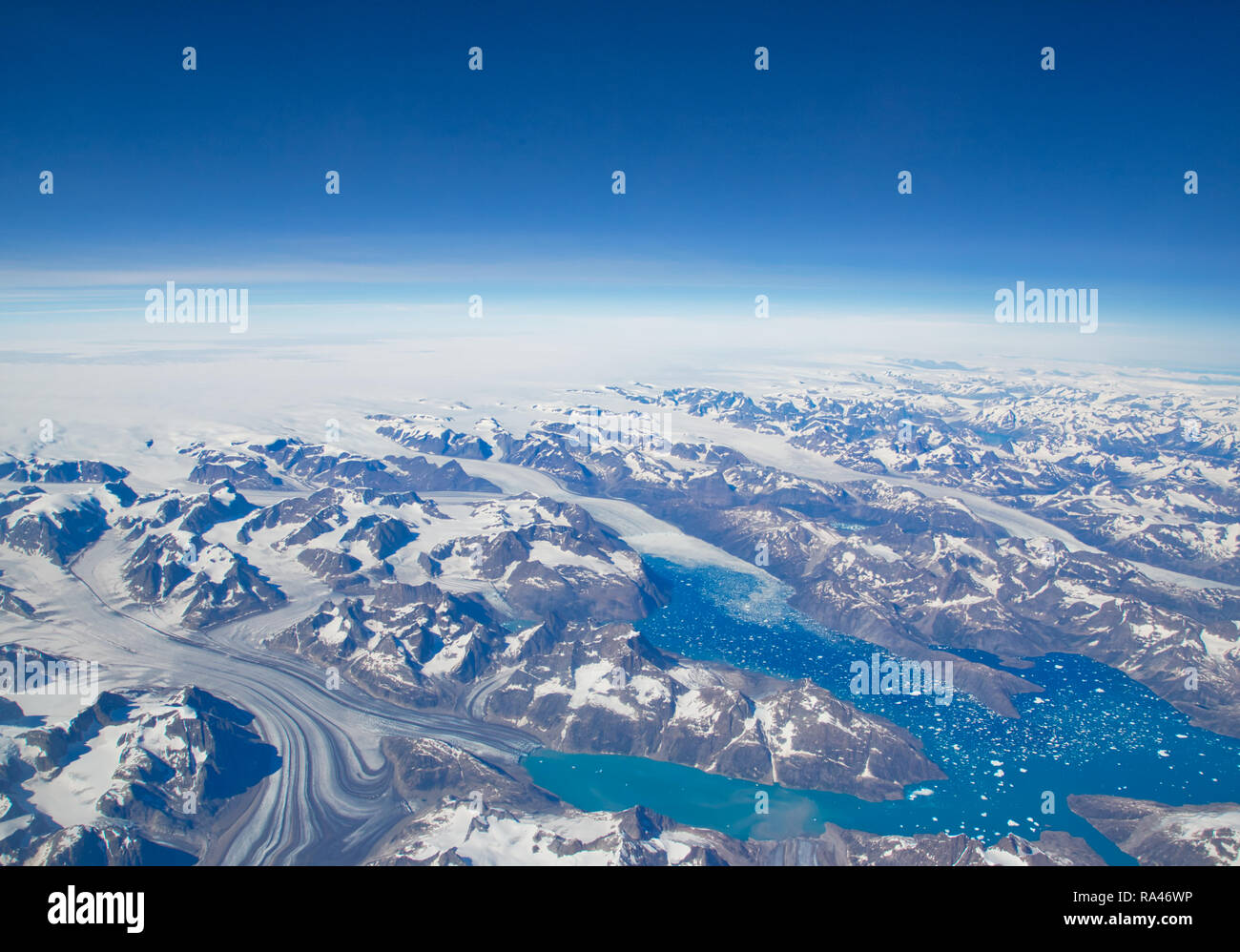 Aerial view of scenic Greenland Glaciers and icebergs Stock Photo - Alamy