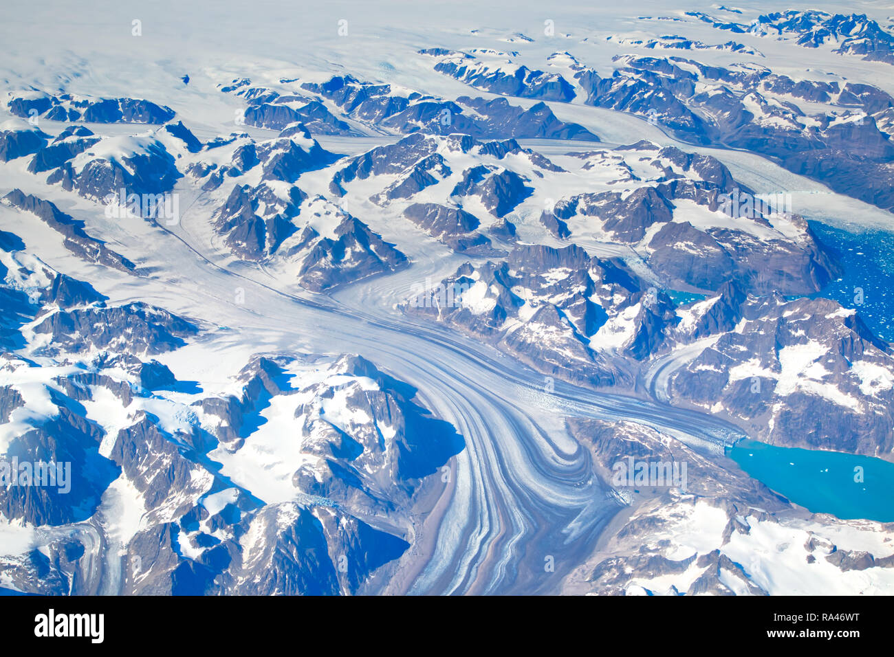 Aerial view of scenic Greenland Glaciers and icebergs Stock Photo - Alamy