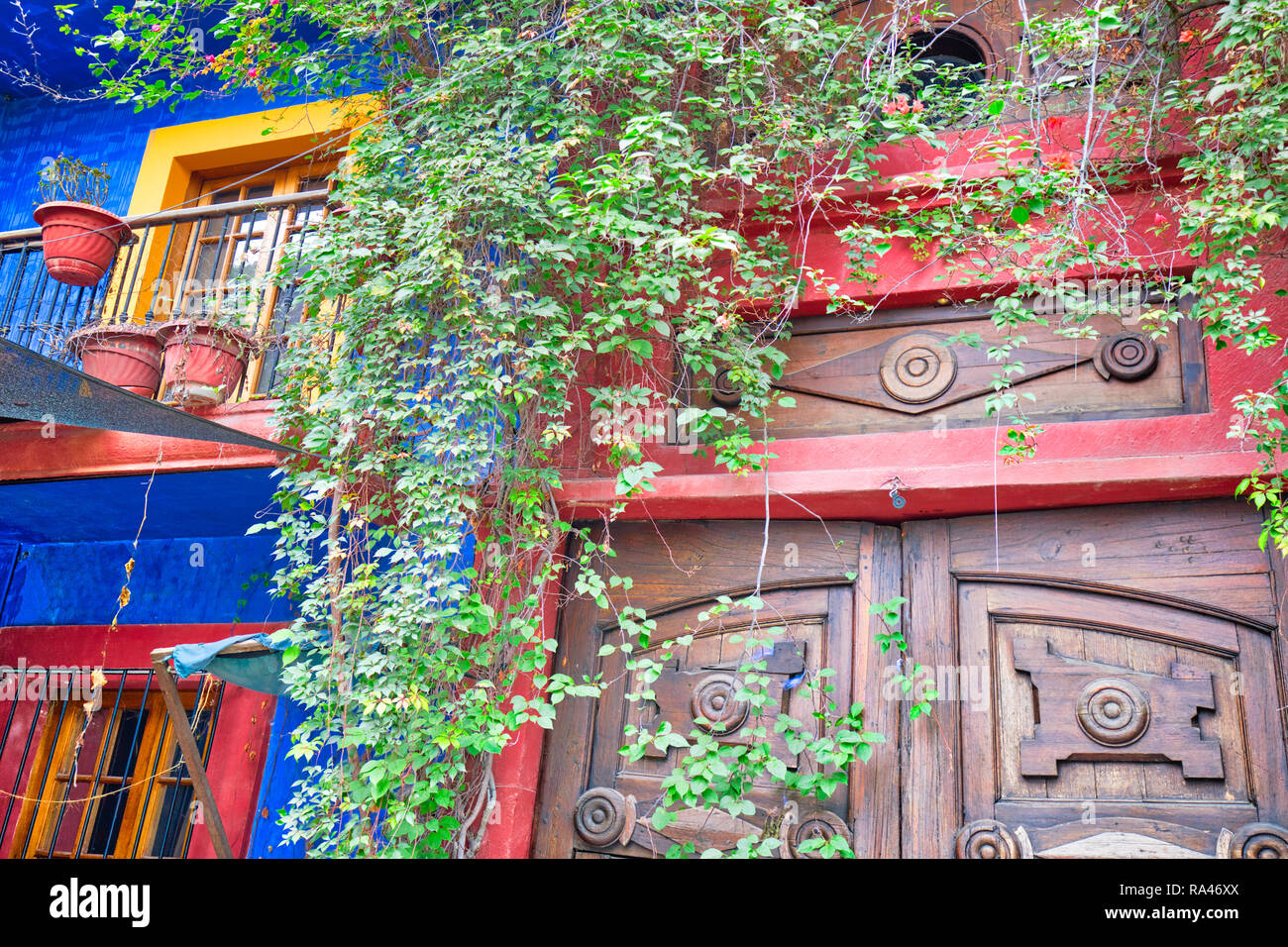 Monterrey, colorful historic buildings in the center of the old city ...