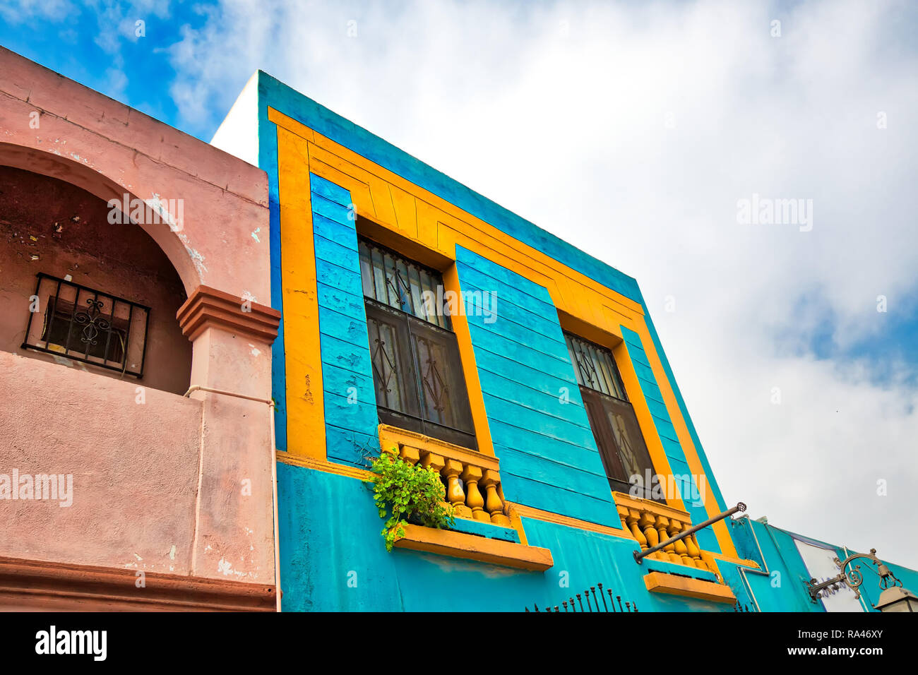 Monterrey, colorful historic buildings in the center of the old city ...