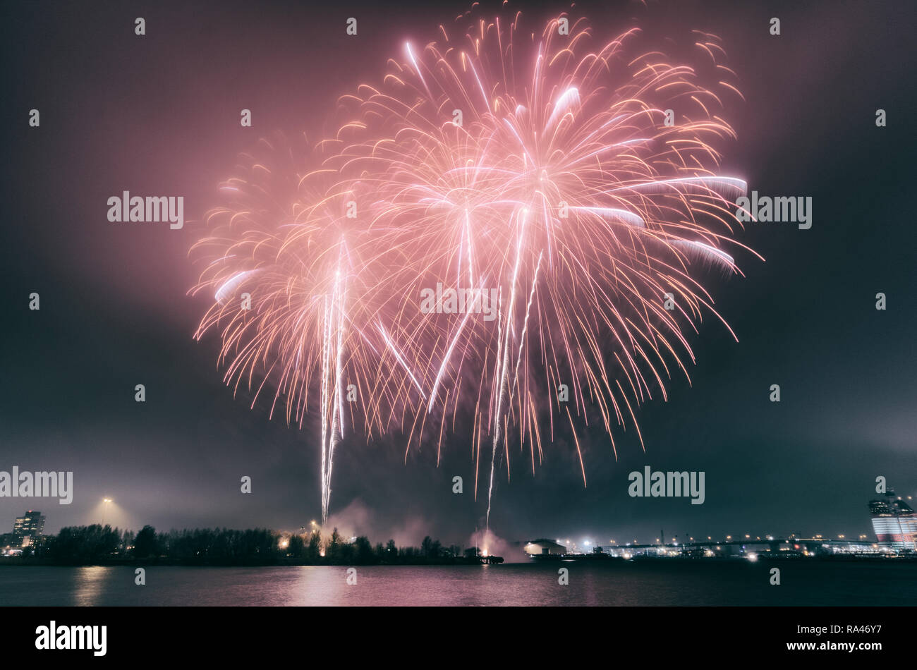New year celebration at gothenburg harbour sweden where nearly 1000 ...
