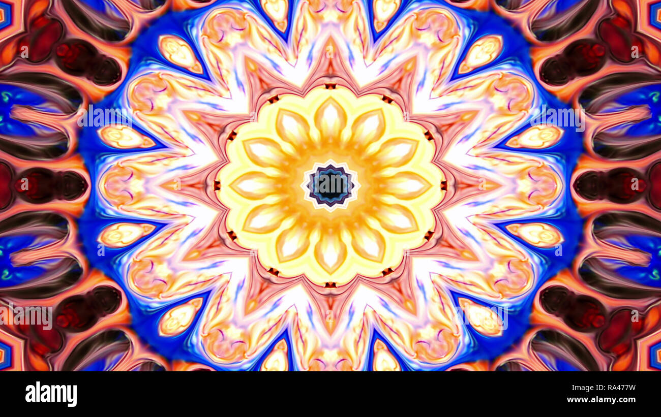 Abstract Colorful Symmetric Pattern Ornamental Decorative Kaleidoscope ...