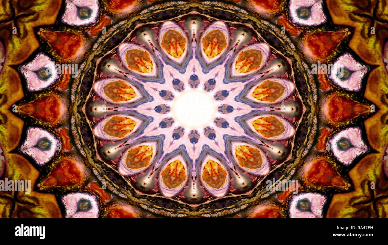 Abstract Colorful Symmetric Pattern Ornamental Decorative Kaleidoscope ...
