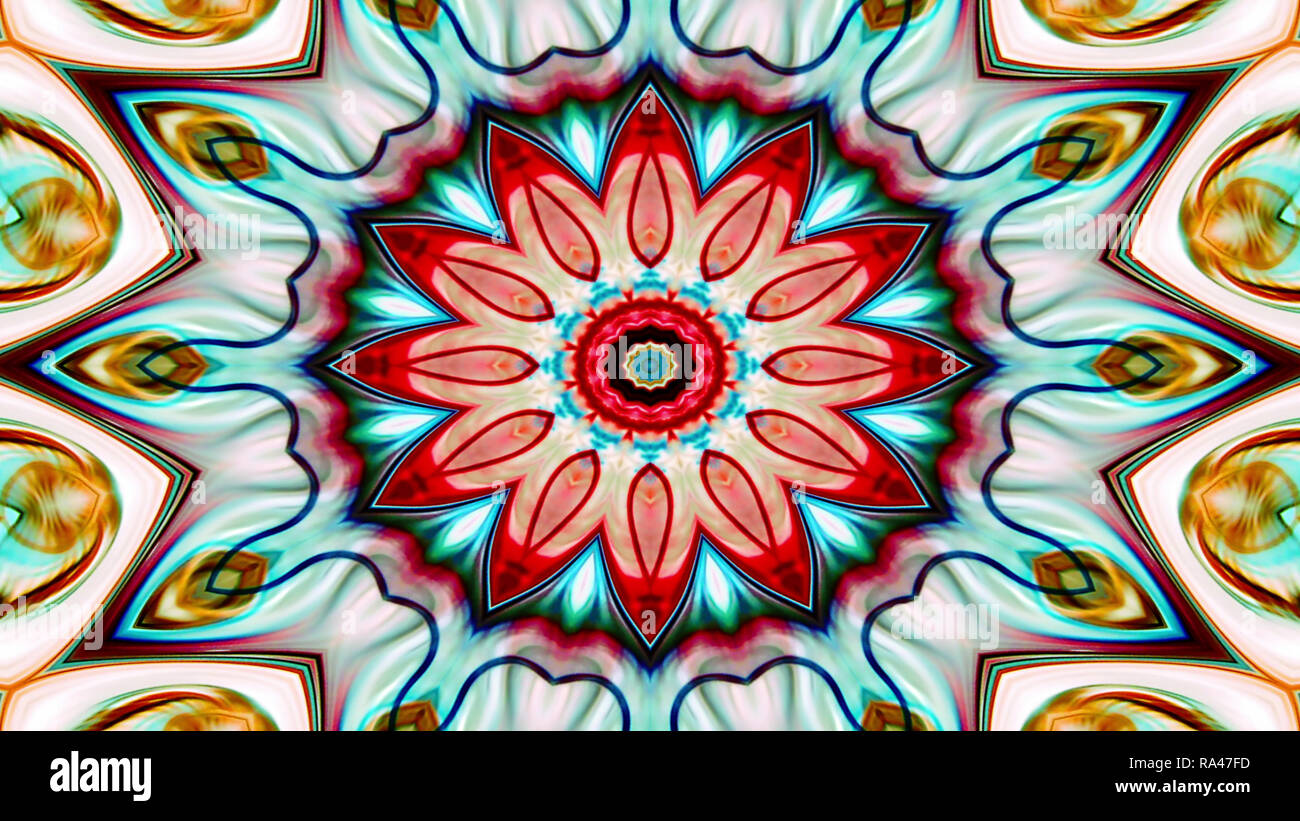 Abstract Colorful Symmetric Pattern Ornamental Decorative Kaleidoscope ...
