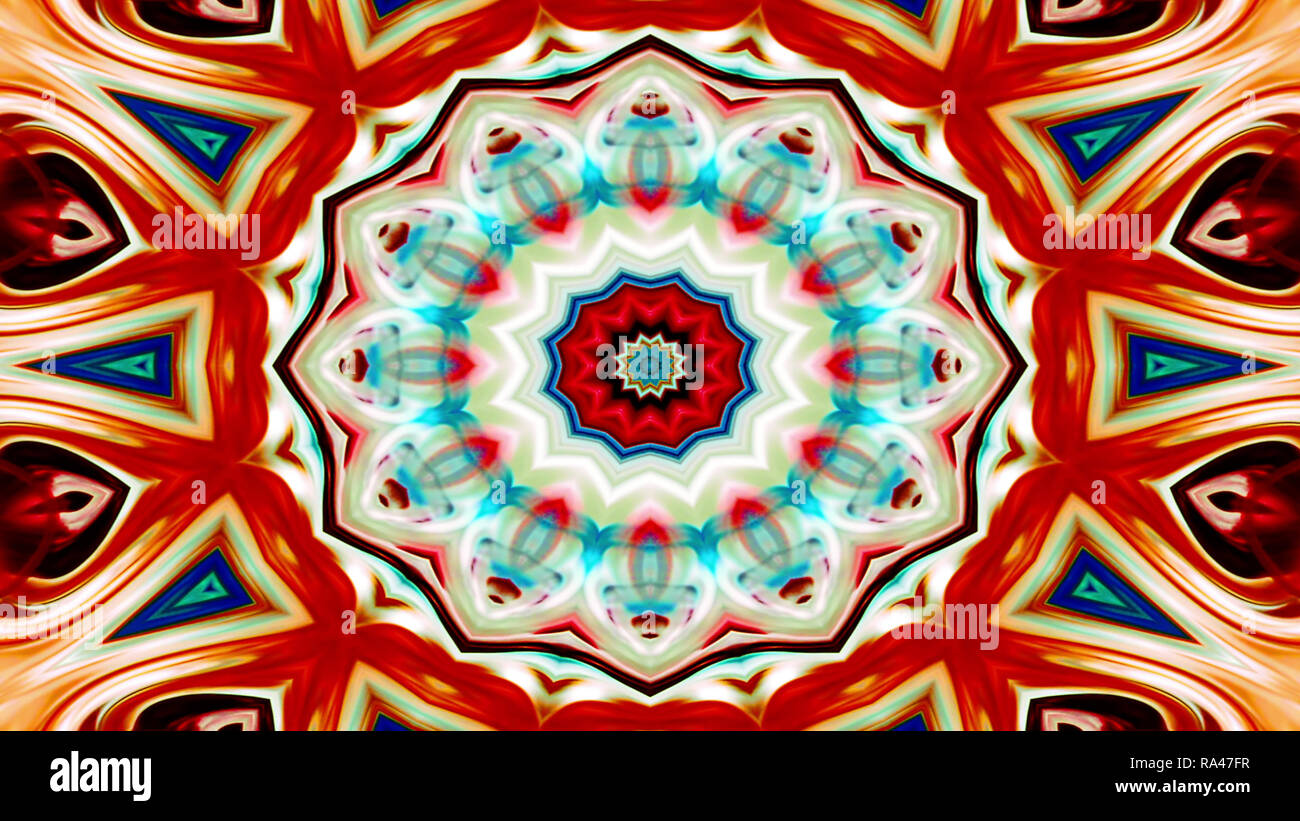 Abstract Colorful Symmetric Pattern Ornamental Decorative Kaleidoscope ...