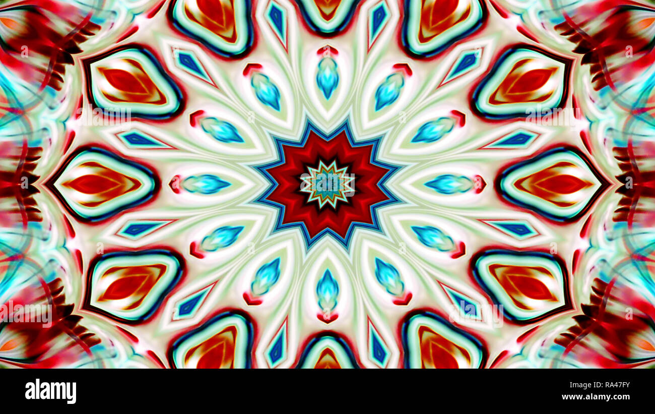 Abstract Colorful Symmetric Pattern Ornamental Decorative Kaleidoscope ...