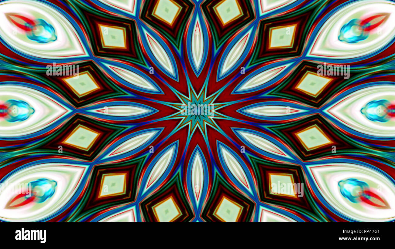 Abstract Colorful Symmetric Pattern Ornamental Decorative Kaleidoscope ...