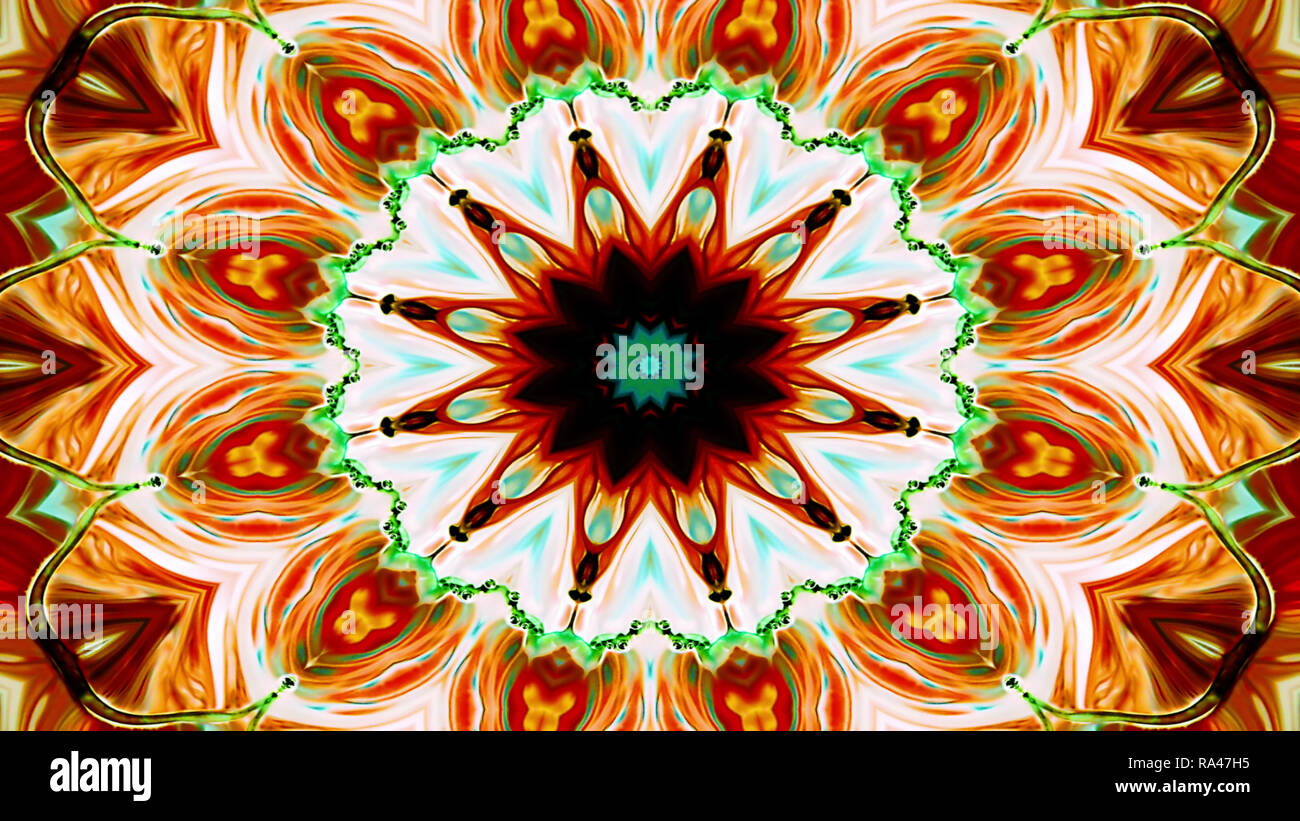 Abstract Colorful Symmetric Pattern Ornamental Decorative Kaleidoscope ...