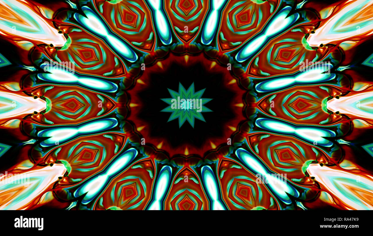 Abstract Colorful Symmetric Pattern Ornamental Decorative Kaleidoscope ...