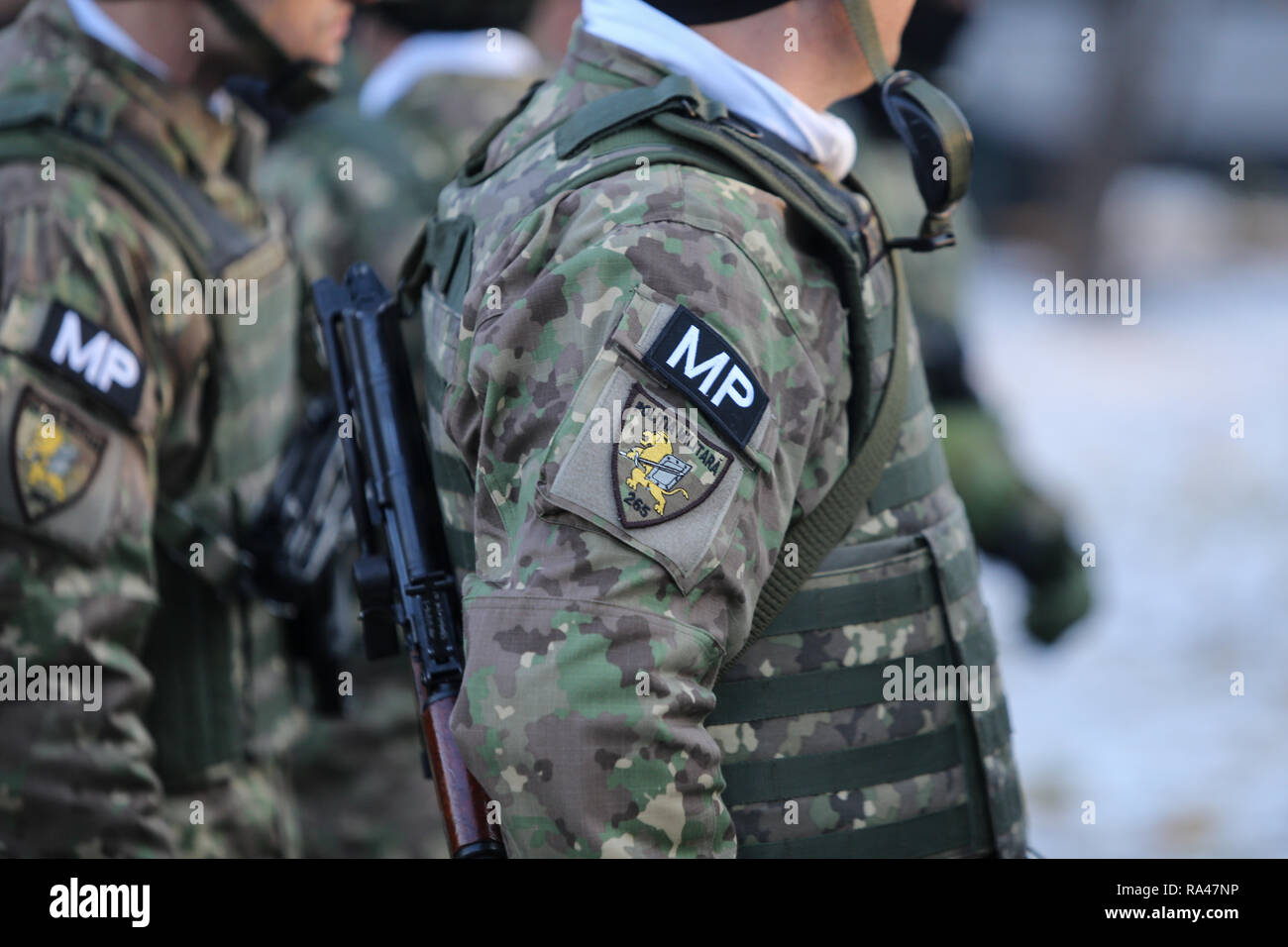 Bucharest, Romania - December 1, 2018: Details with the uniform and ...