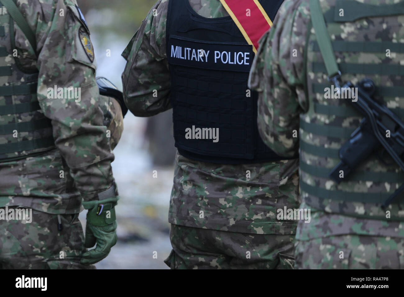 Bucharest, Romania - December 1, 2018: Details with the uniform and ...