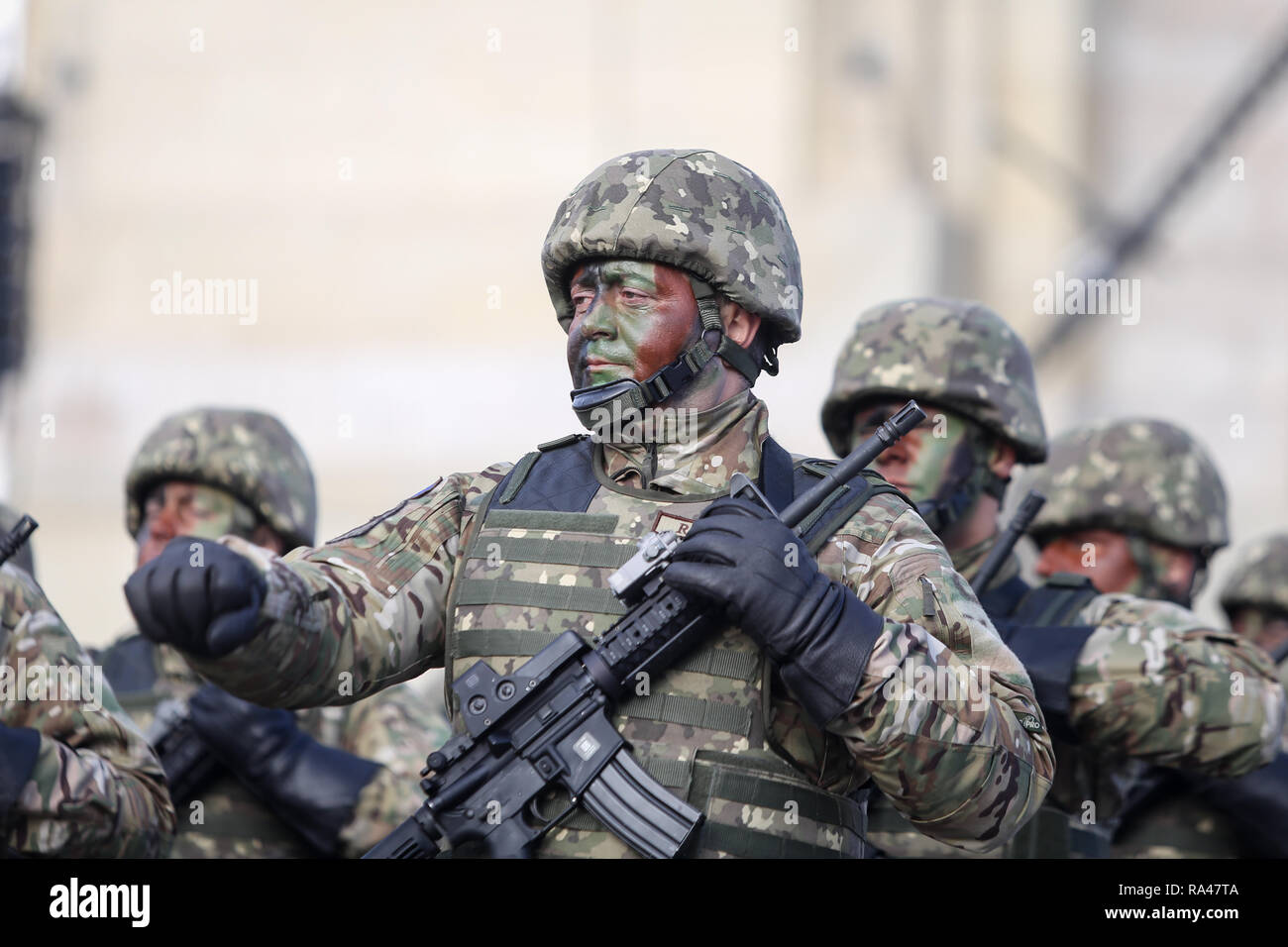 Bucharest, Romania - December 1, 2018: Romanian special forces soldiers ...