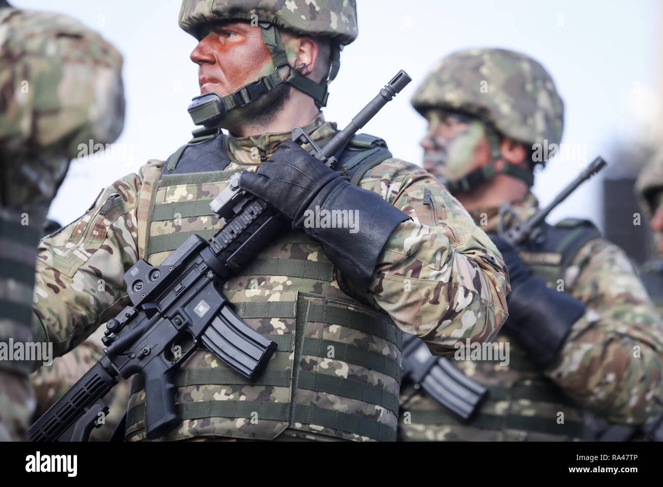 Bucharest, Romania - December 1, 2018: Romanian special forces soldiers ...