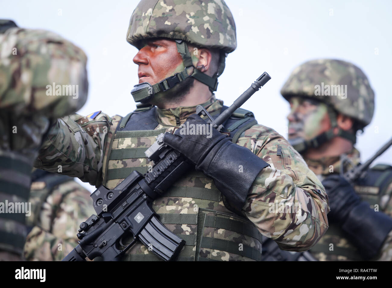 Bucharest, Romania - December 1, 2018: Romanian special forces soldiers ...
