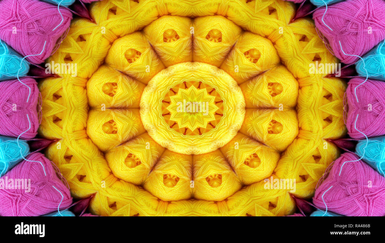 Abstract Colorful Symmetric Pattern Ornamental Decorative Kaleidoscope ...