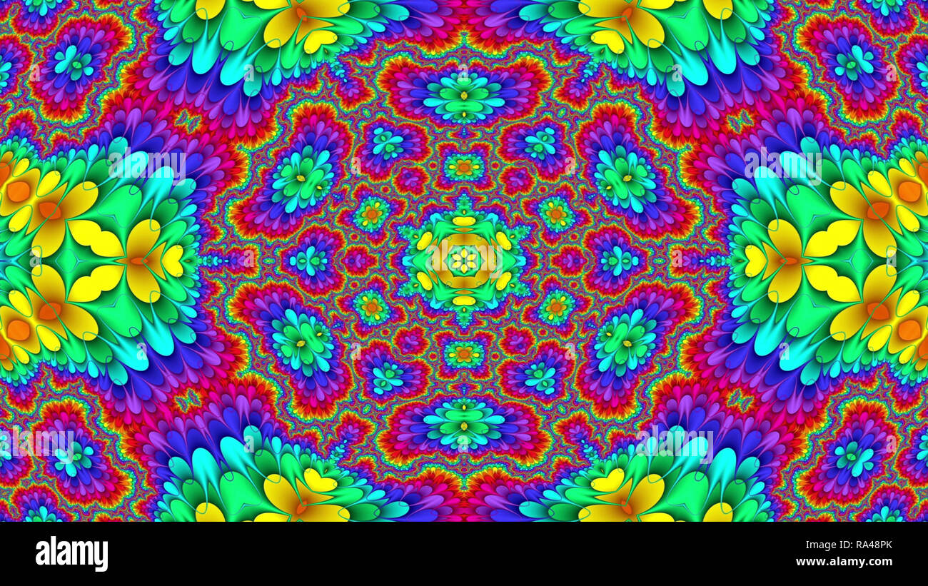 Abstract Colorful Symmetric Pattern Ornamental Decorative Kaleidoscope ...