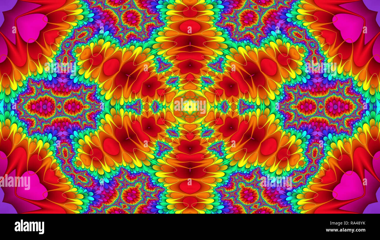 Abstract Colorful Symmetric Pattern Ornamental Decorative Kaleidoscope ...