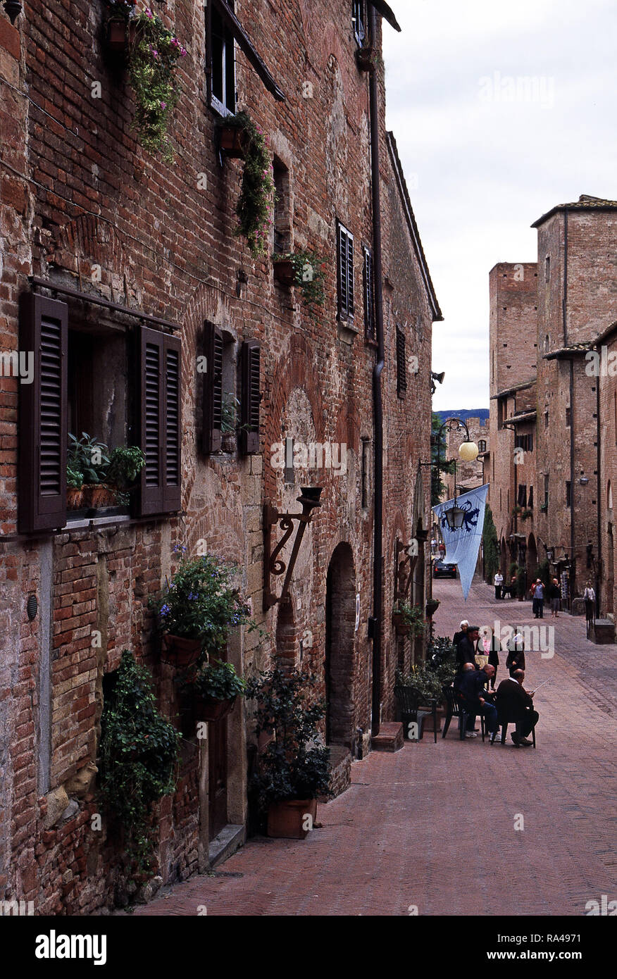 Main street of Certaldo Alto,Italy Stock Photo - Alamy