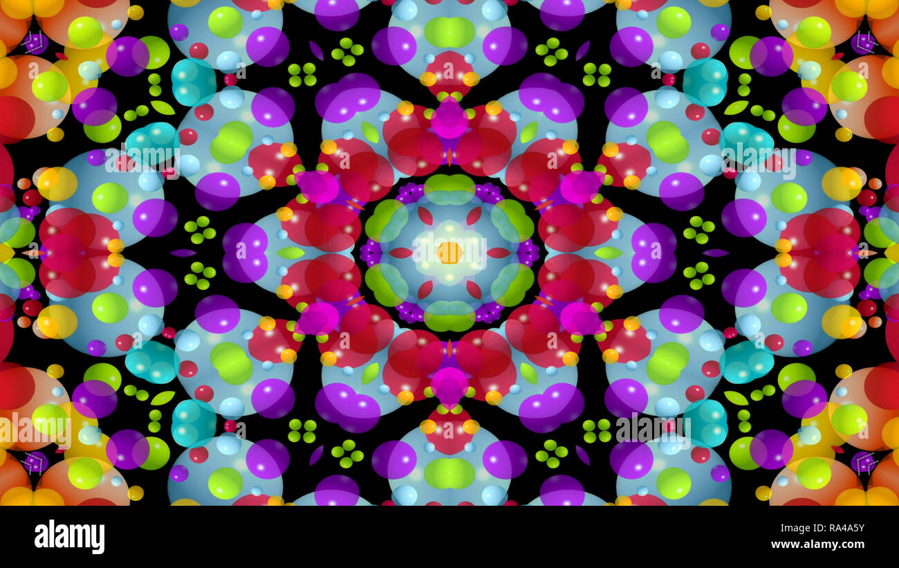 Abstract Colorful Symmetric Pattern Ornamental Decorative Kaleidoscope ...