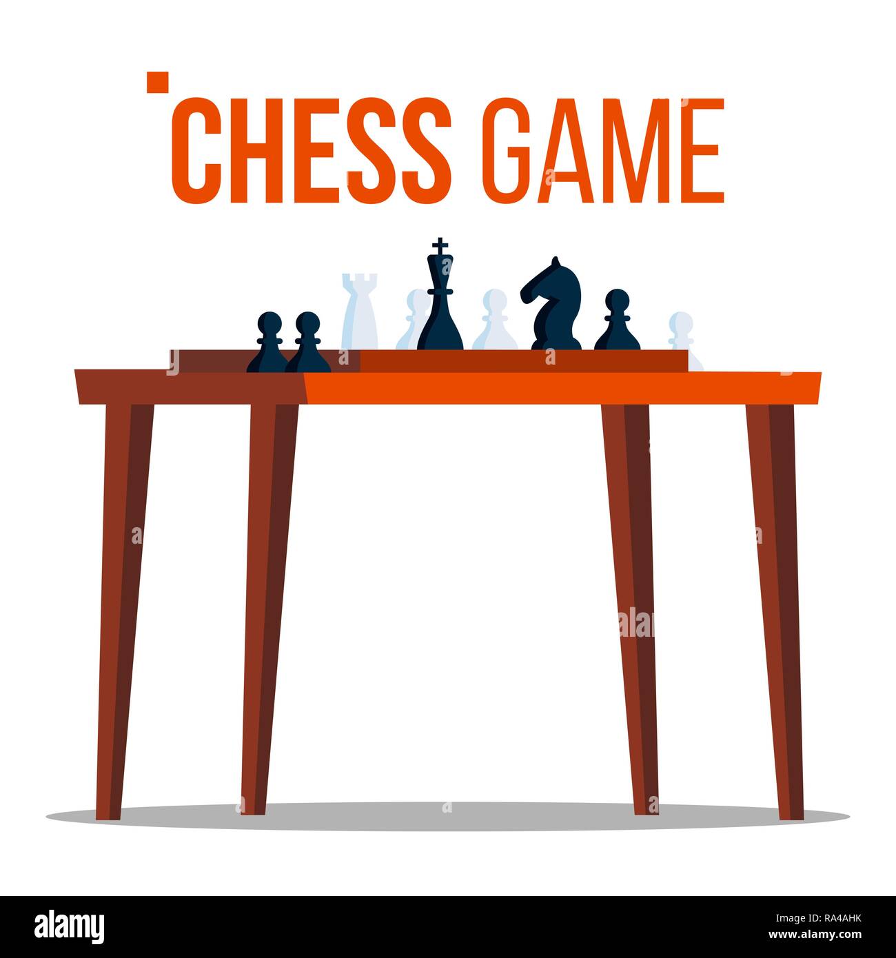 Chess Game Vector. Figures On The Table. Pieces. Logical Sport Game ...