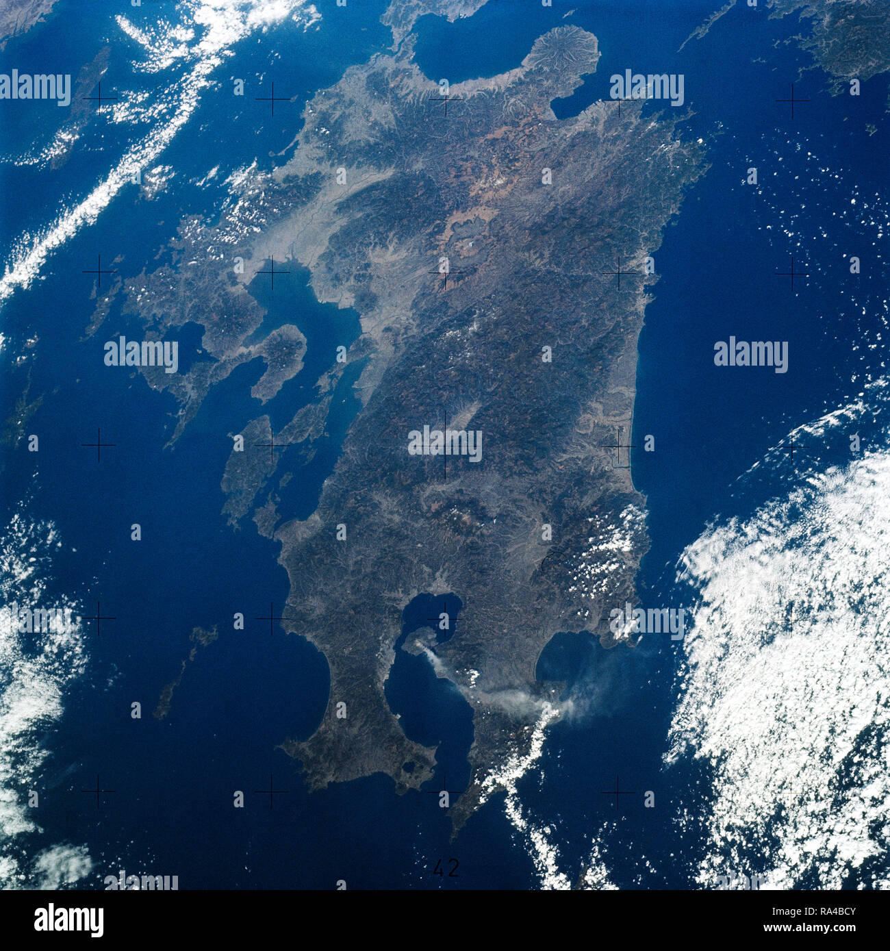 (7 Jan. 1974) --- This oblique view of the Island of Kyushu, Japan, was ...