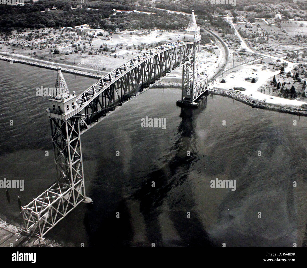 This photograph depicts the Cape Cod Canal Railroad Bridge a vertical ...