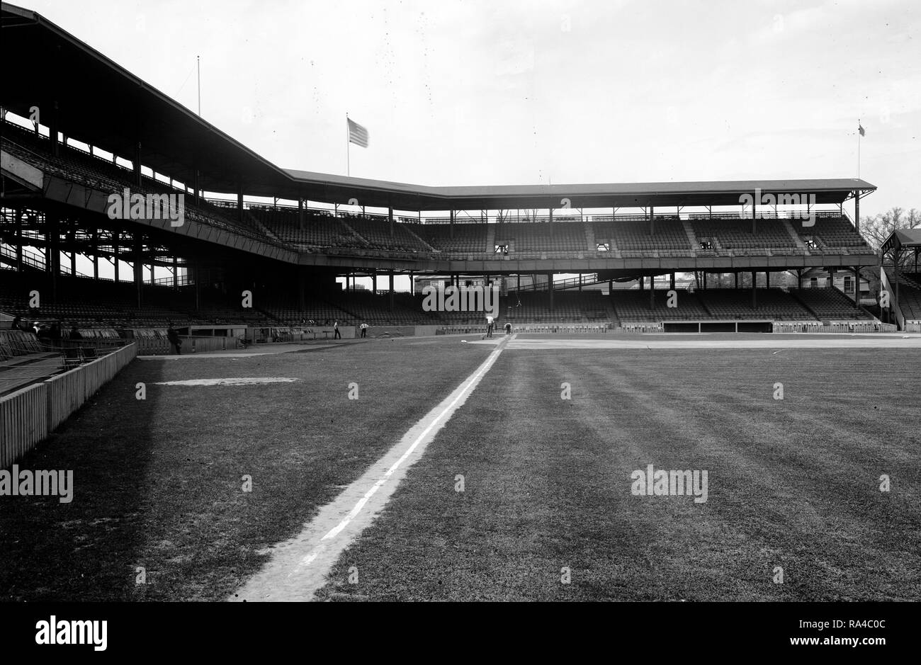 Empty grandstand at Washington D.C. Baseball stadium ca. early 1900s ...