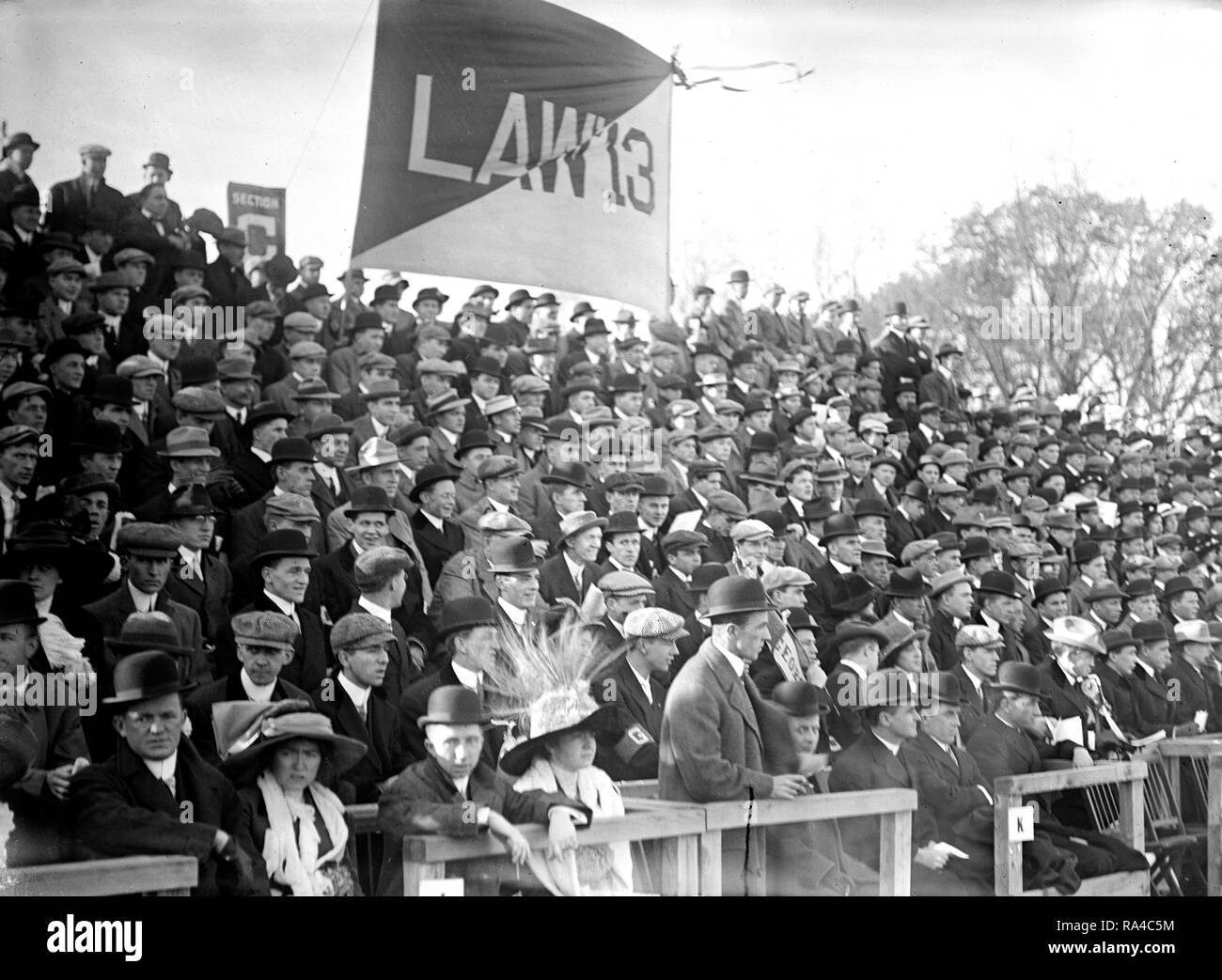 Football fans at Georgetown University game ca. 1911 Stock Photo - Alamy