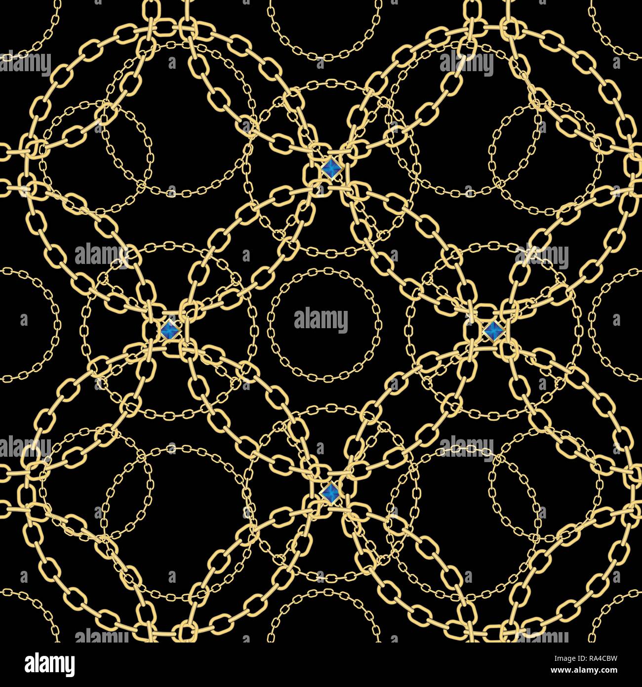 Golden chains on black background seamless pattern. eps10 Stock Vector ...