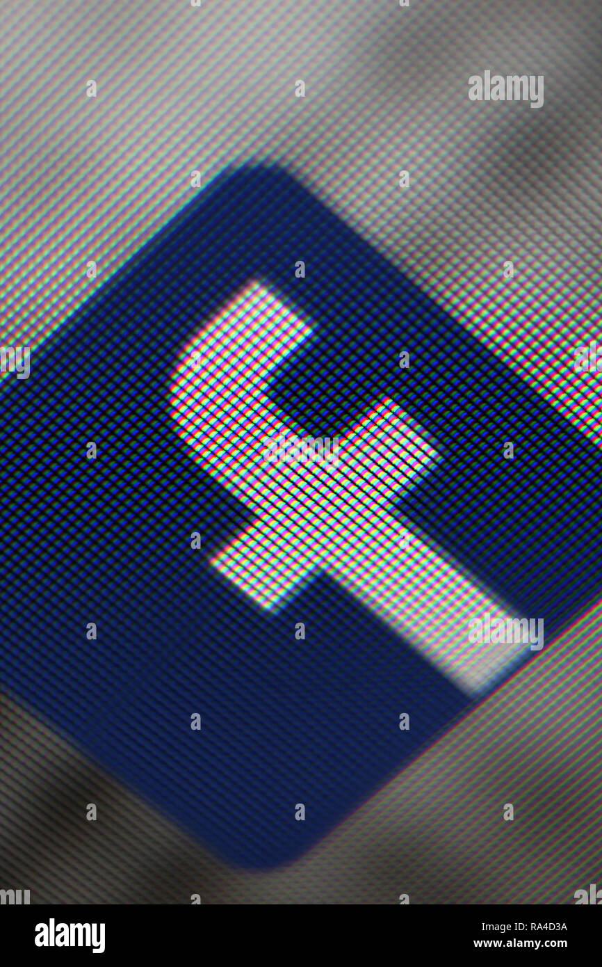 Facebook logo icon on screen, close-up Stock Photo - Alamy