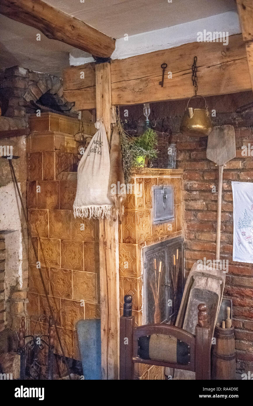 Interior of a traditional home, Kruszyniany, Poland Stock Photo - Alamy