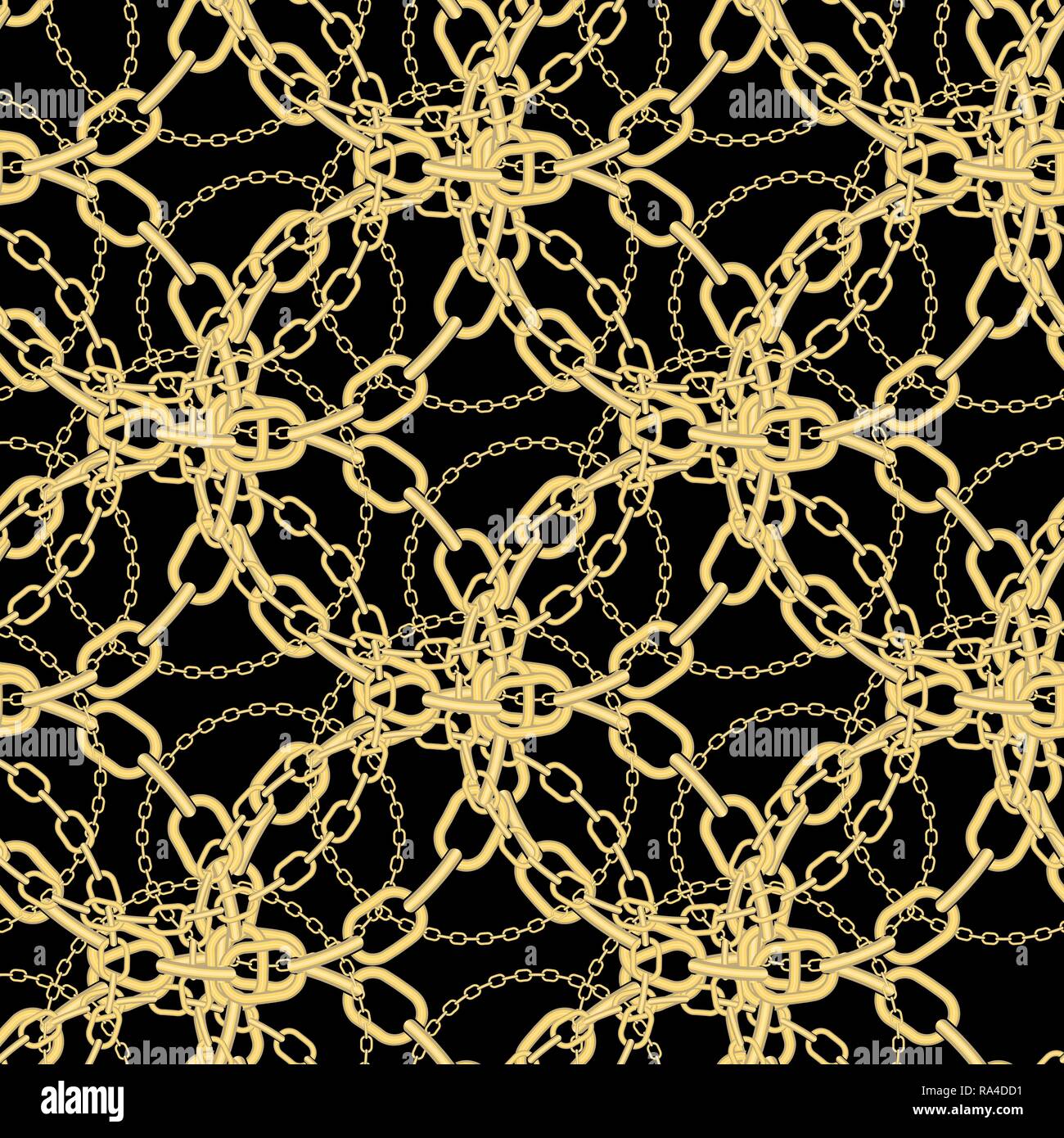Golden chains on black background seamless pattern. eps 10 Stock Vector ...